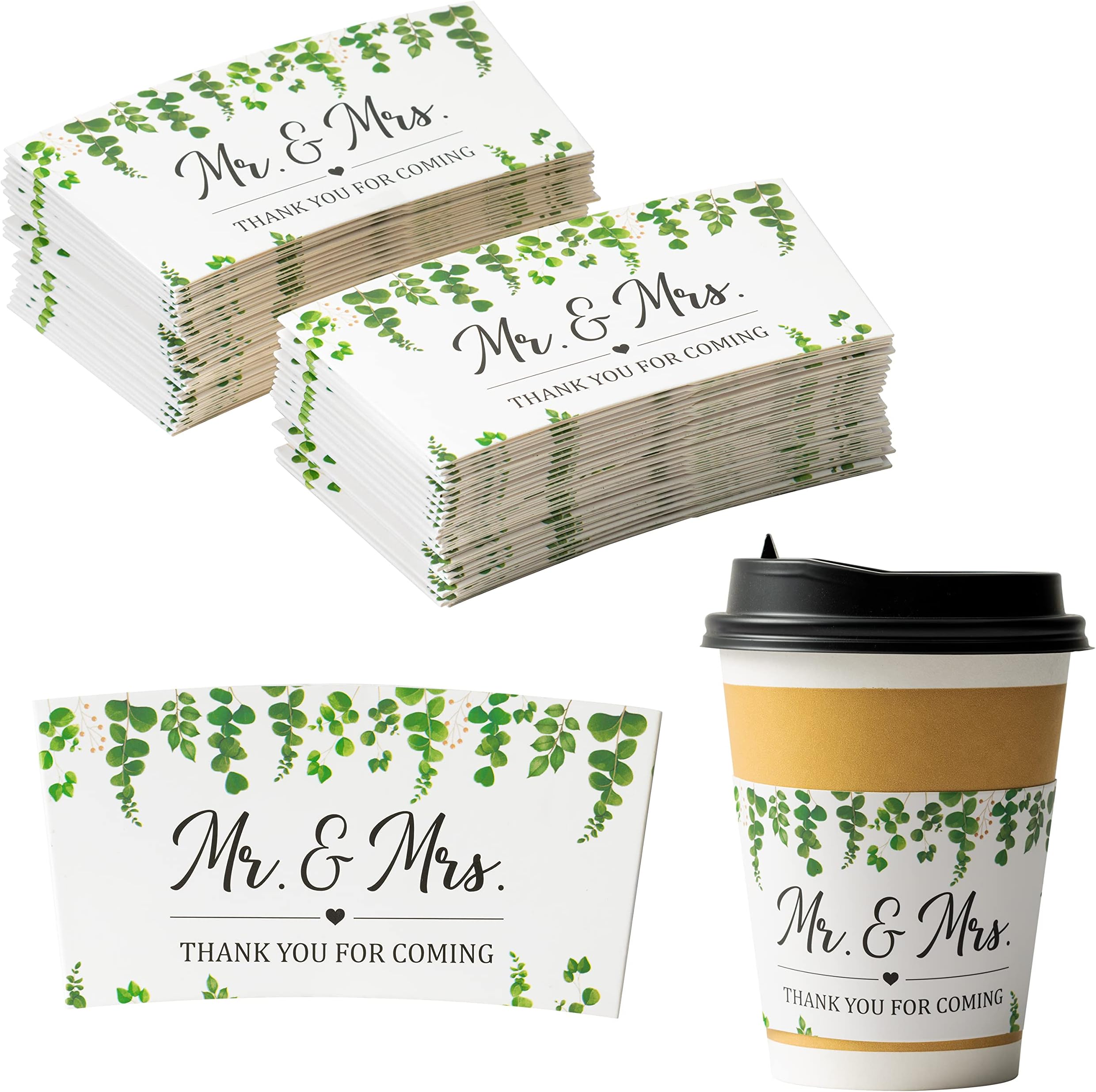 Amazon.com: Custom White Coffee Cup Sleeves,Personalized Disposable cup ...