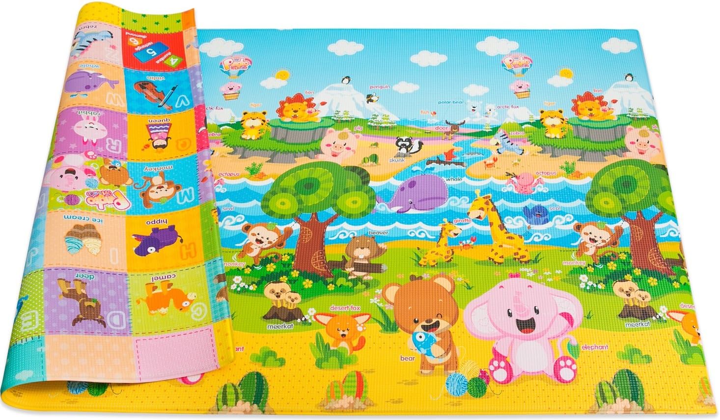 Amazon.com : Baby Care Play Mat (Large, Playful - Pinko & Friend) 82 ...