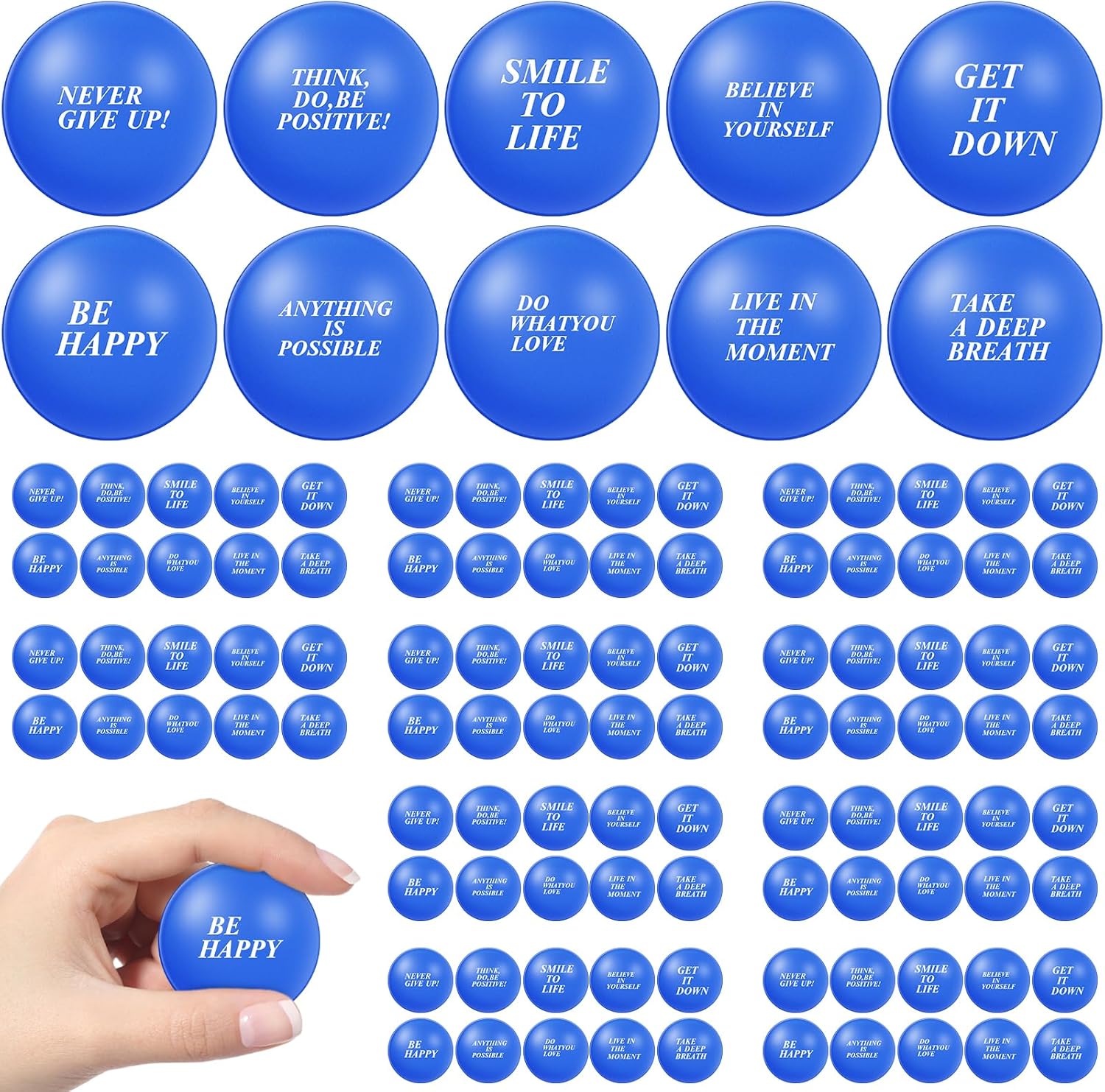 Amazon.com: Ceenna 100 Pcs Motivational Stress Balls Stress Relief ...