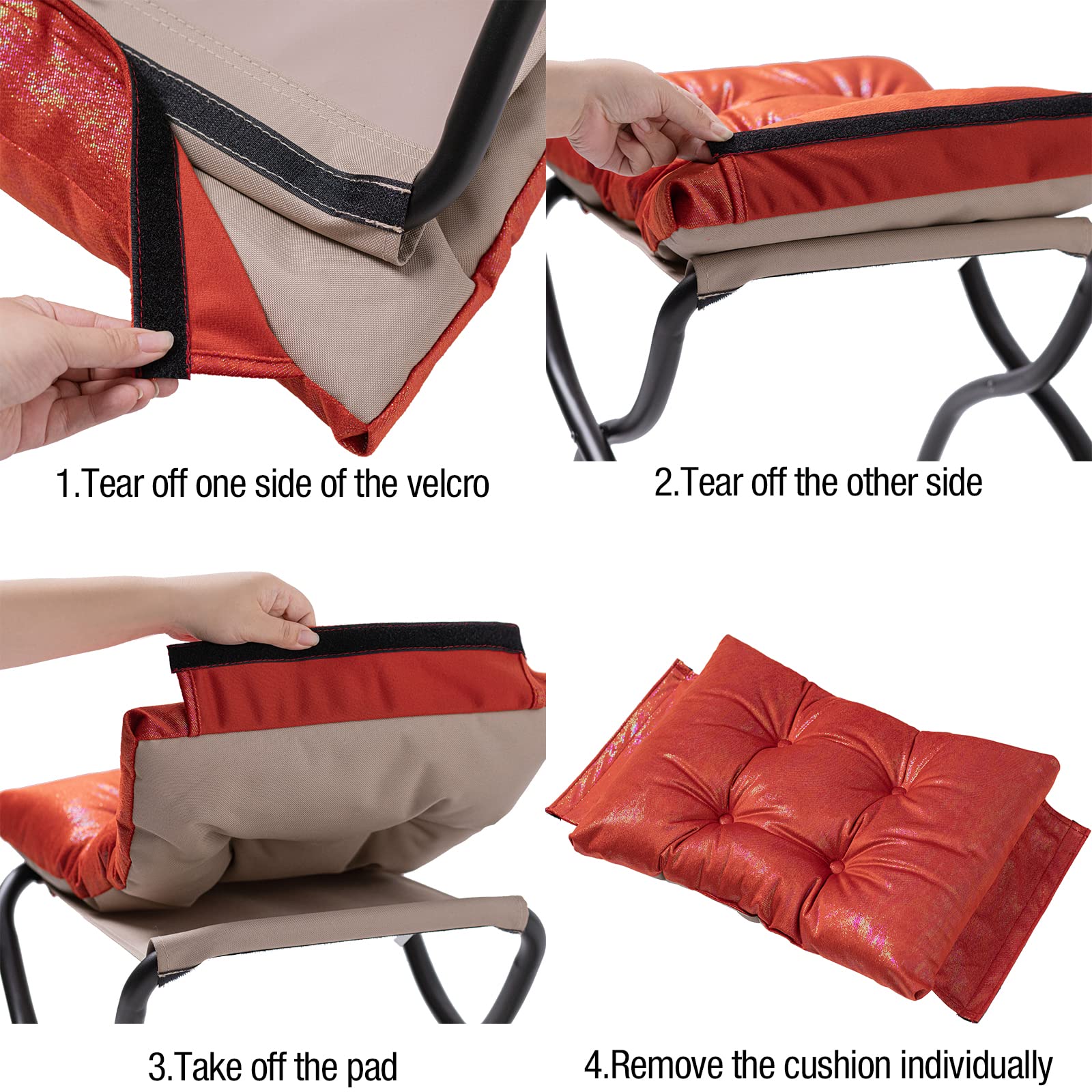 WELL-STRONG 15" Folding Foot Stool, Small Accent Foot Rest, Elegant ...