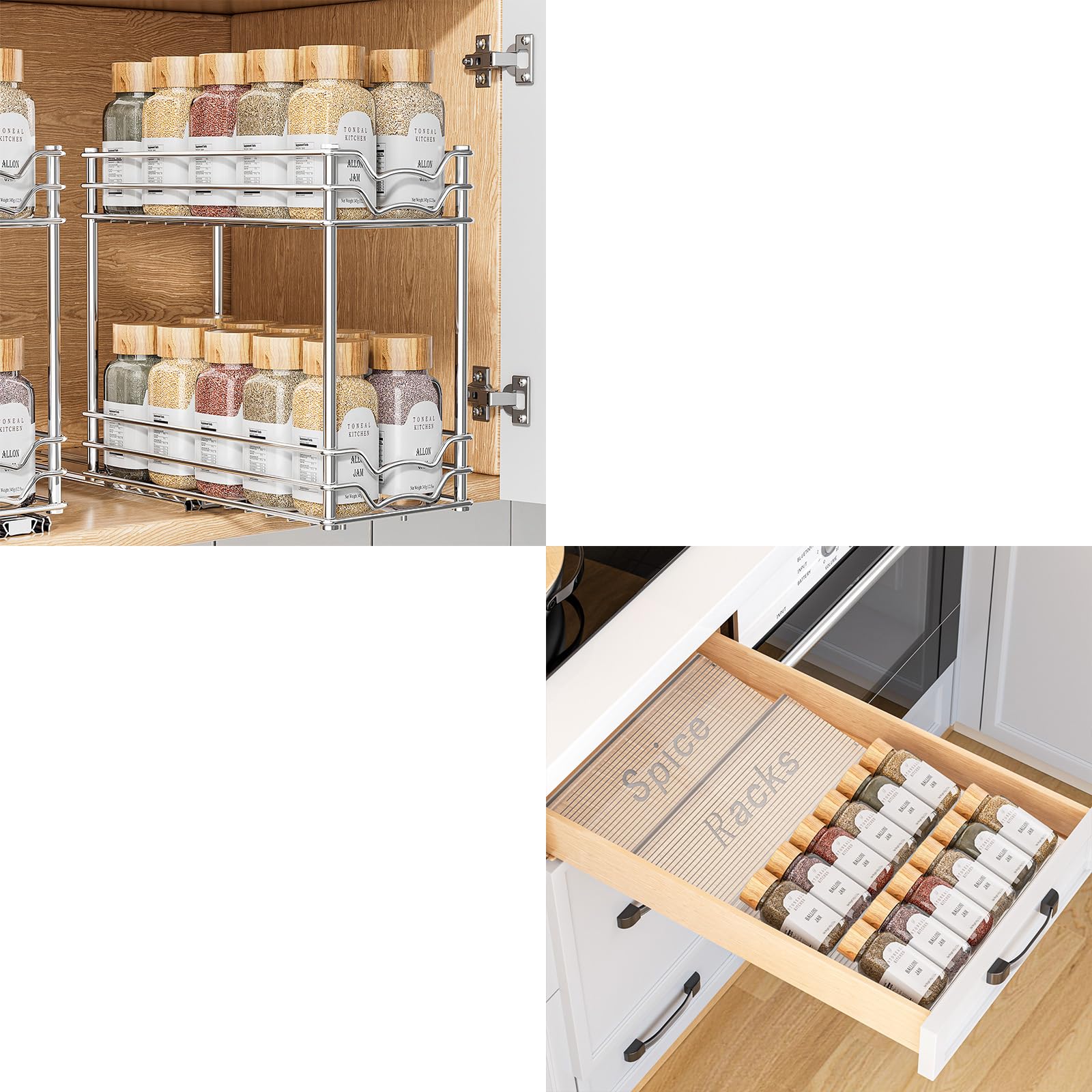 Amazon.com: 2 Tier- 2 Pack Expandable Drawer Seasoning Organizer and ...