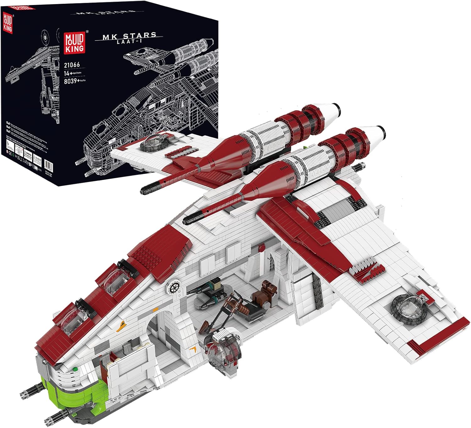 Mould King Republic Gunship LAAT-1 Model Kit, 8039 Pieces Star Wars ...