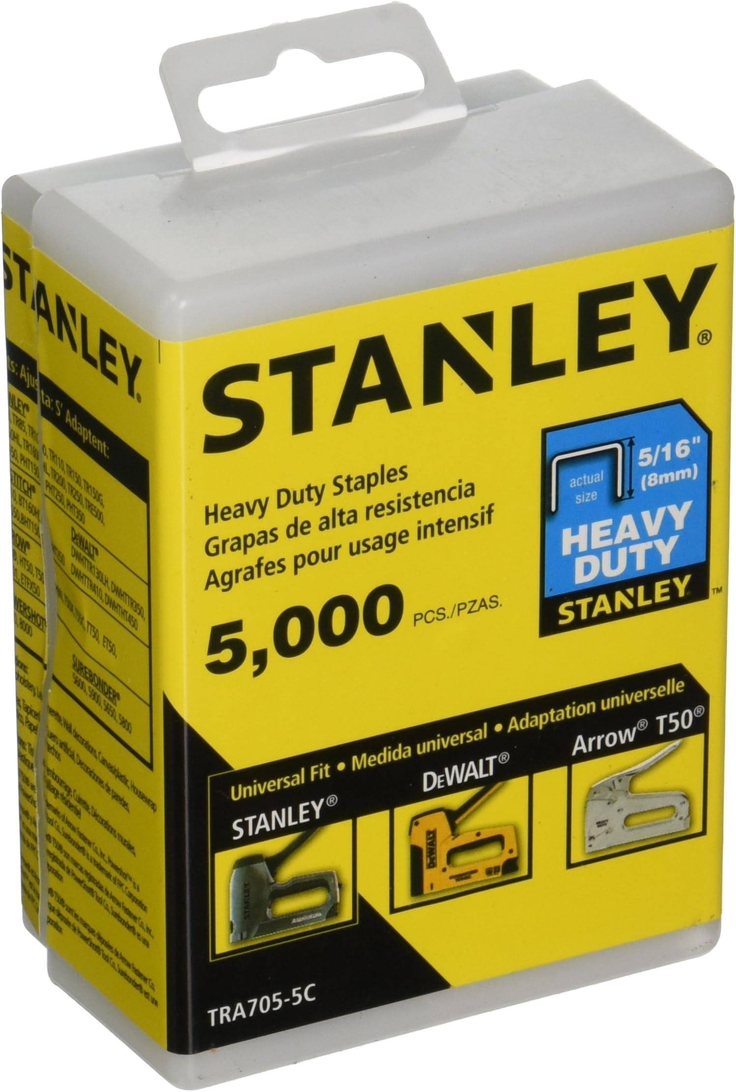 Amazon.com: Stanley TRA705-5C 5,000 Units 5/16-Inch Heavy Duty Staples ...