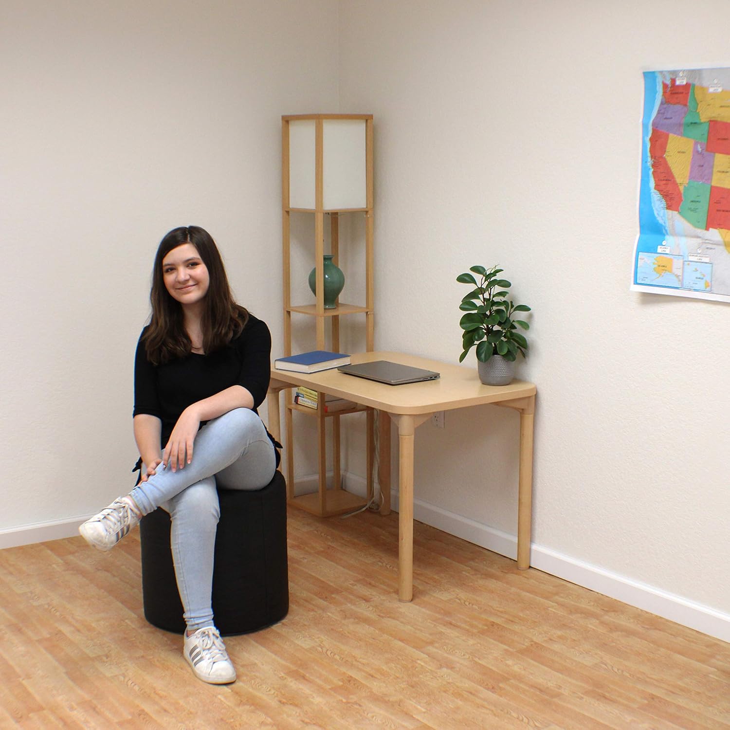 Factory Direct Partners 12804-BK SoftScape Puf redondo de 18 pulgadas ...