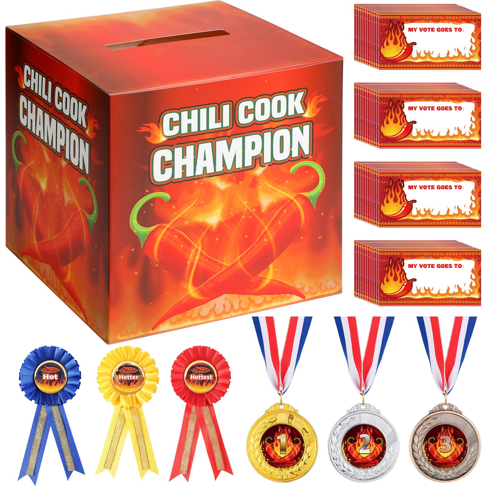 Amazon.com : Cholemy 67 Pcs Chili Cook off Contest Ballot Box Set with ...