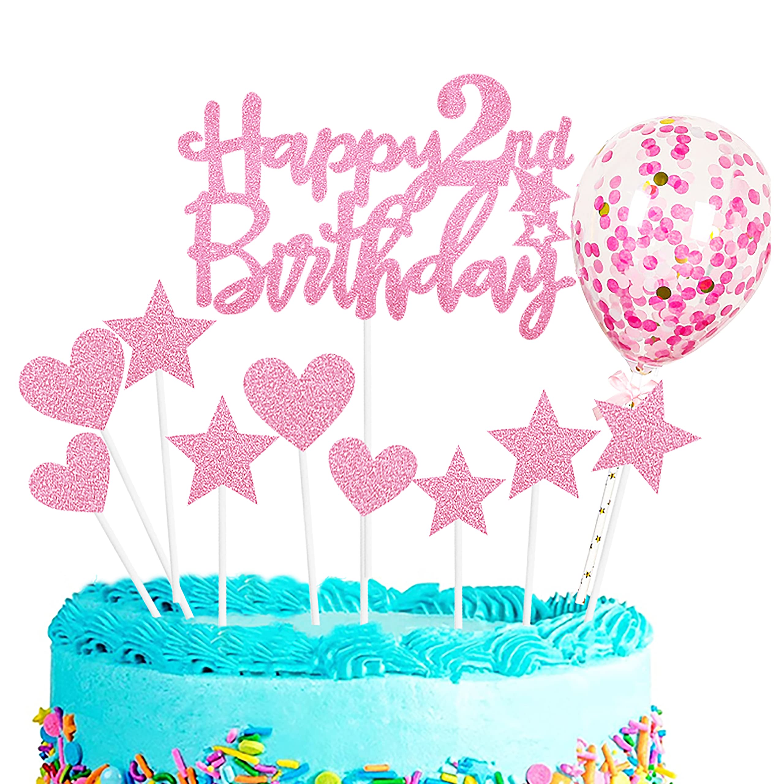 Buy Zayin Personalised Happy 2th Birthday Cake Topper Set,Happy ...