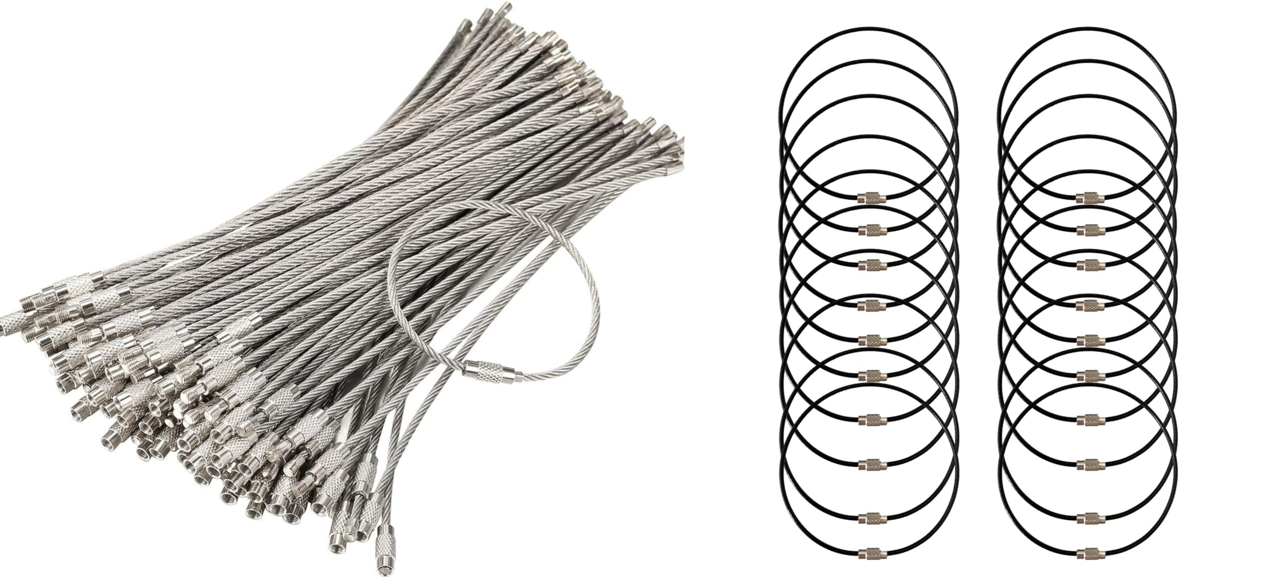 Amazon.com: 100 Pack 6 inch Wire Cable Rings (Silver) and 20 Pack 10 ...