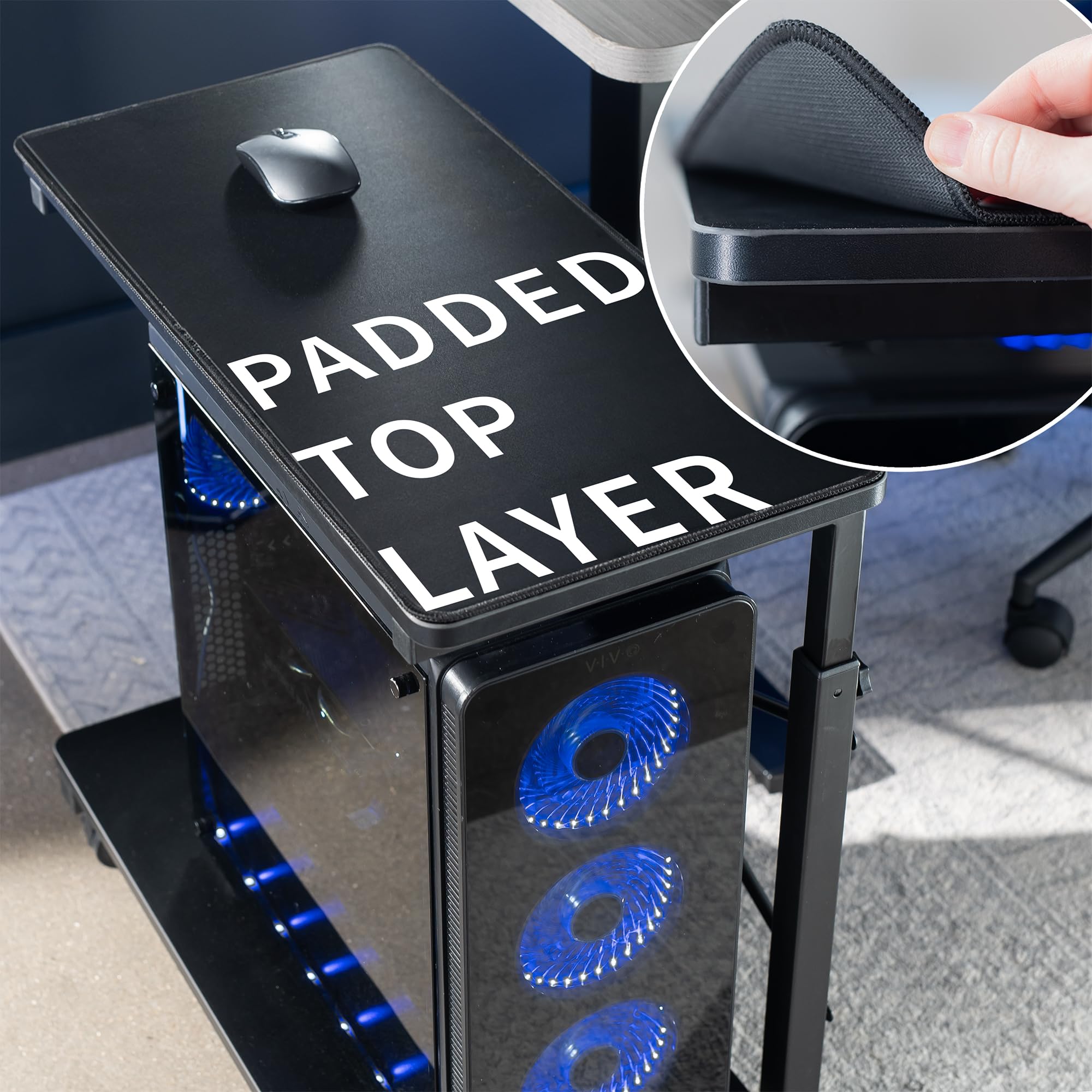 Snapklik.com : Large Mobile Adjustable 2-Tier PC Stand, Premium Gaming ...