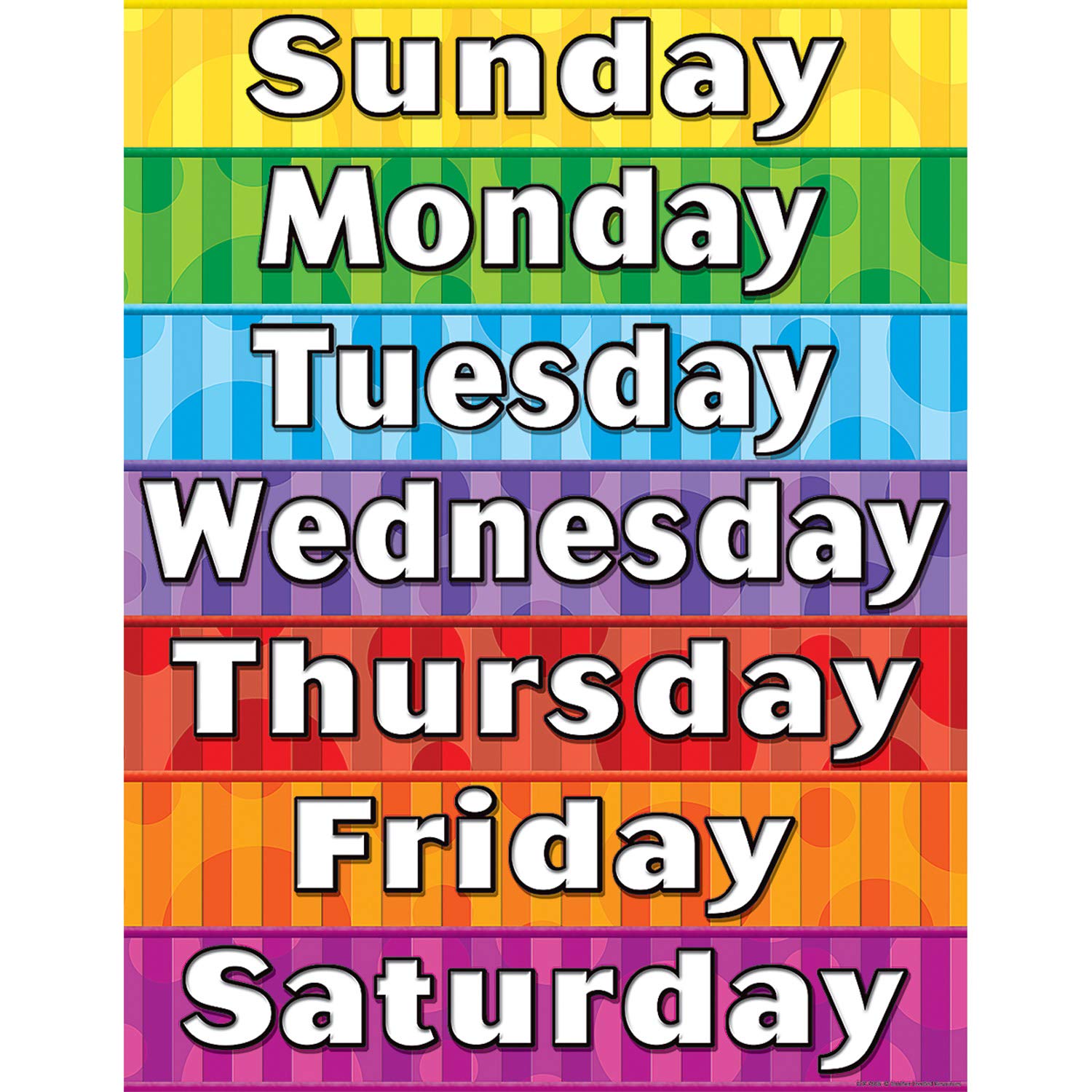 Buy Teacher Created Resources Days Of The Week Chart Multi Color 7608