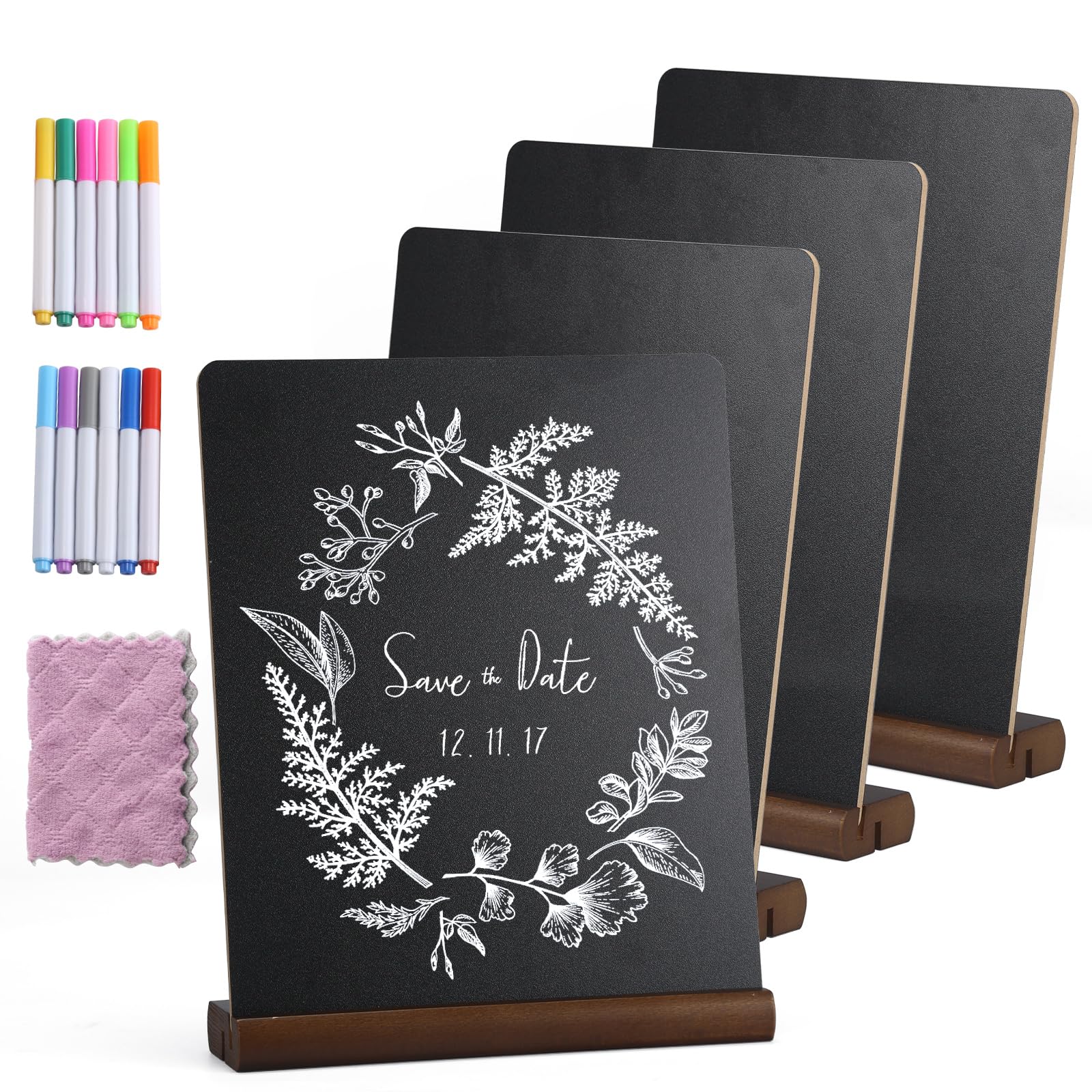 Amazon.com : 4 Pack Chalk Board 8.6 x 11 Inch Tabletop Chalkboard Sign ...