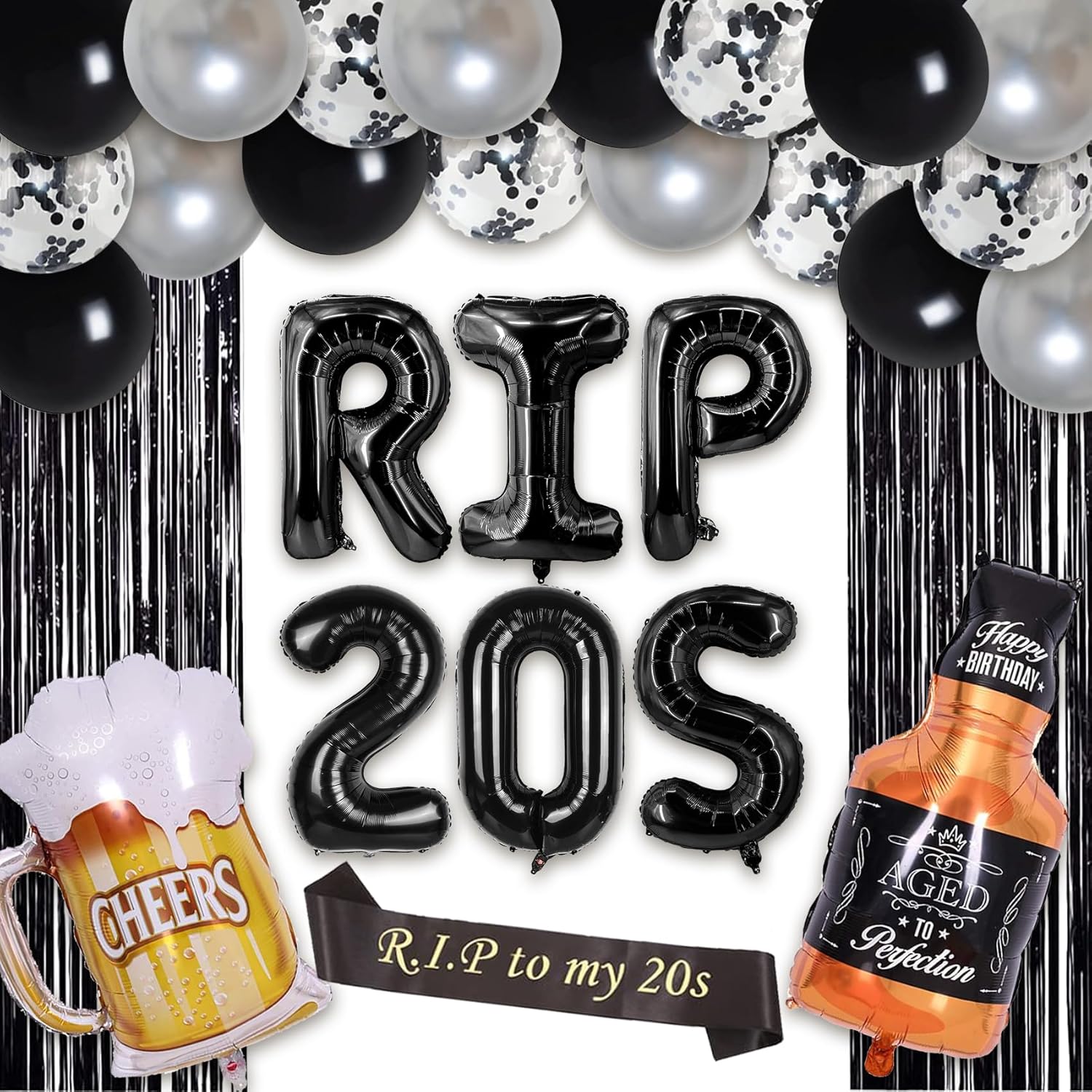 Amazon.com: Rip 20s Birthday Decorations - Death To My 20s Balloons ...
