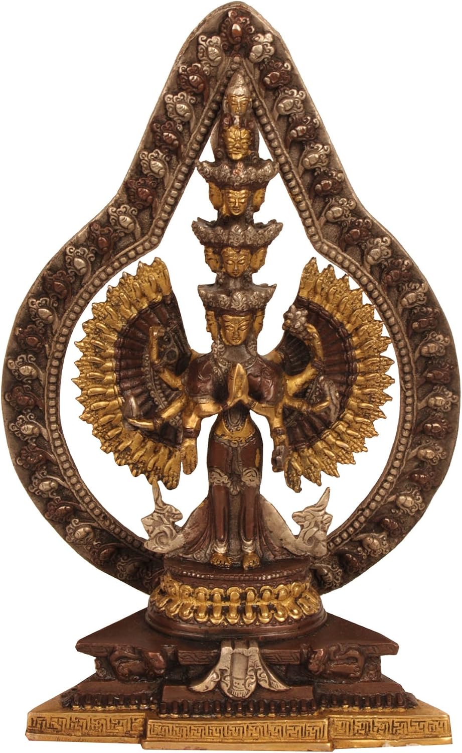 Amazon.com: Eleven Headed Thousand Armed Avalokiteshvara - Brass Statue ...