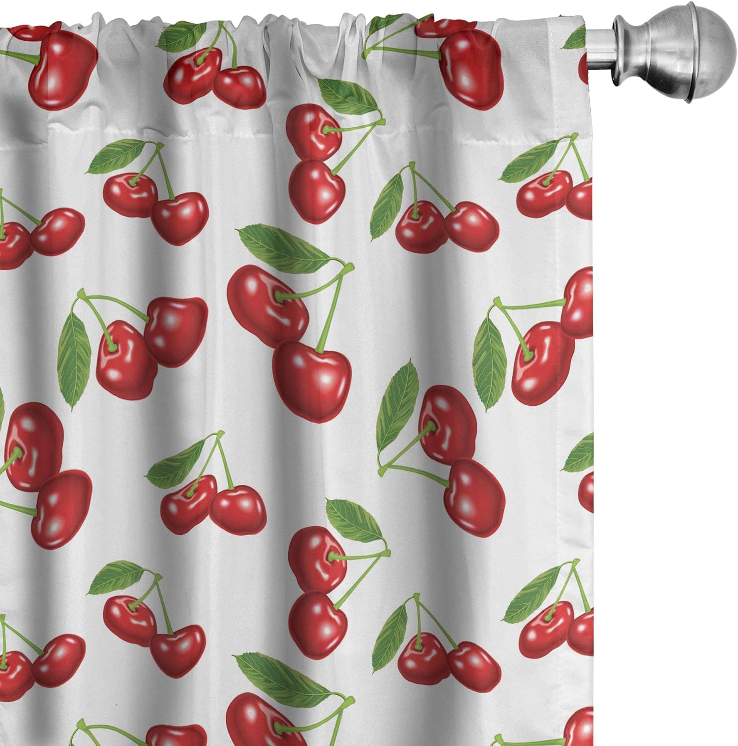 Amazon.com: Ambesonne Fruit Window Curtains Pack of 2, Cherry Design ...