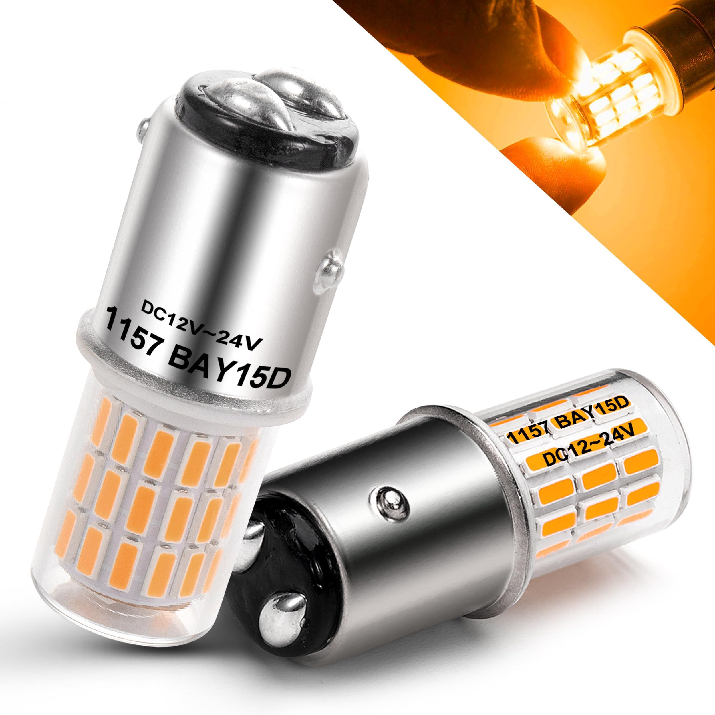 Amazon.com: Heifymi 12 Volt BAY15D 1157 7528 2057 2357 LED Blinker Bulb ...