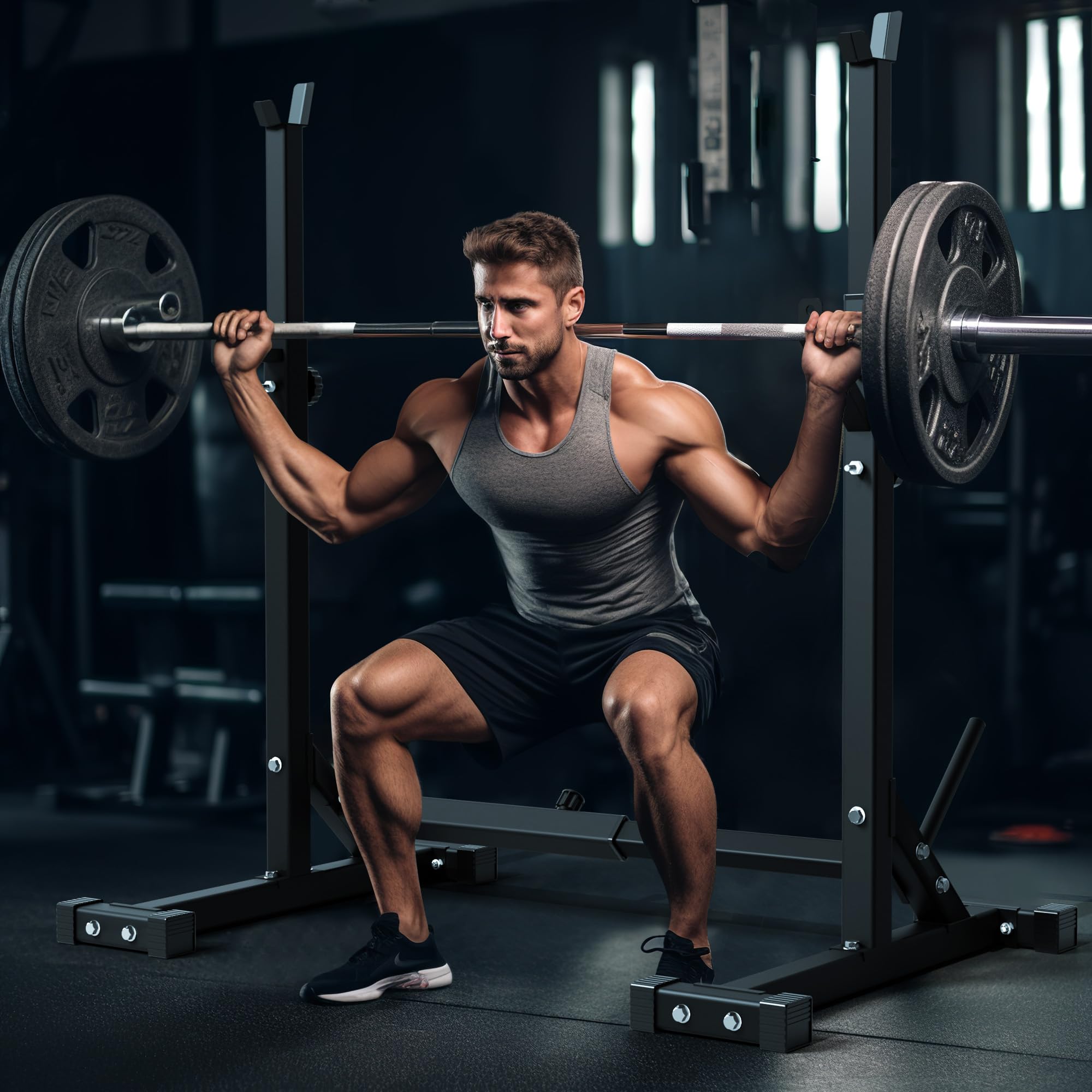 Snapklik.com : Bench Press Rack Adjustable Squat Rack Power Rack For ...