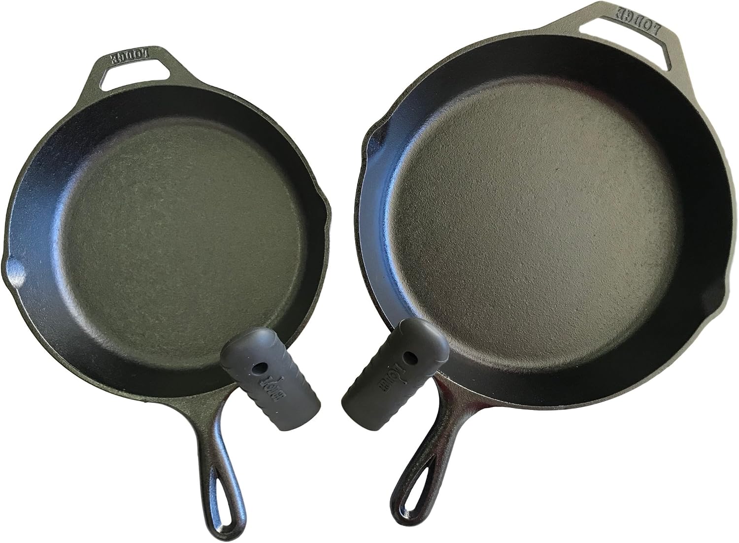 Amazon.com: Lodge Seasoned Cast Iron Skillet Bundle, 12" and 10.25 ...