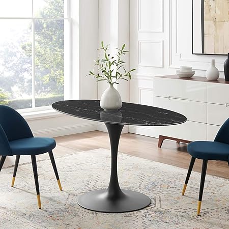 Amazon.com - Modway Lippa Oval Artificial Marble 60" Dining Table ...