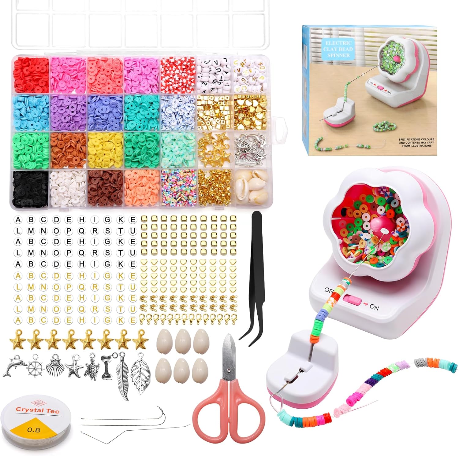 Amazon.com: Wiwaplex Clay Bead Spinner Kit, Electric Bead Spinner Set ...