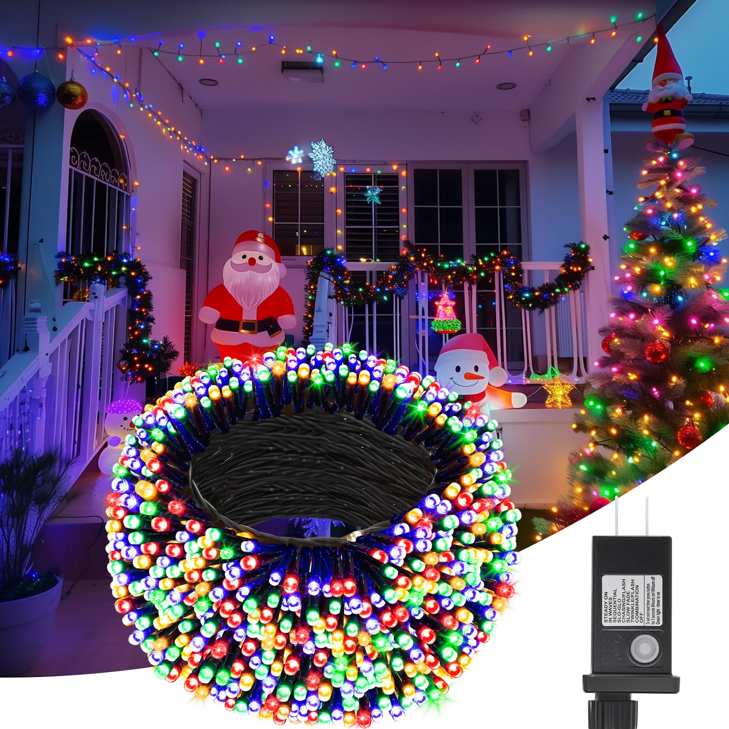 LNRYY 118FT 360LED Christmas Lights, Multicolor Christmas Tree Lights ...