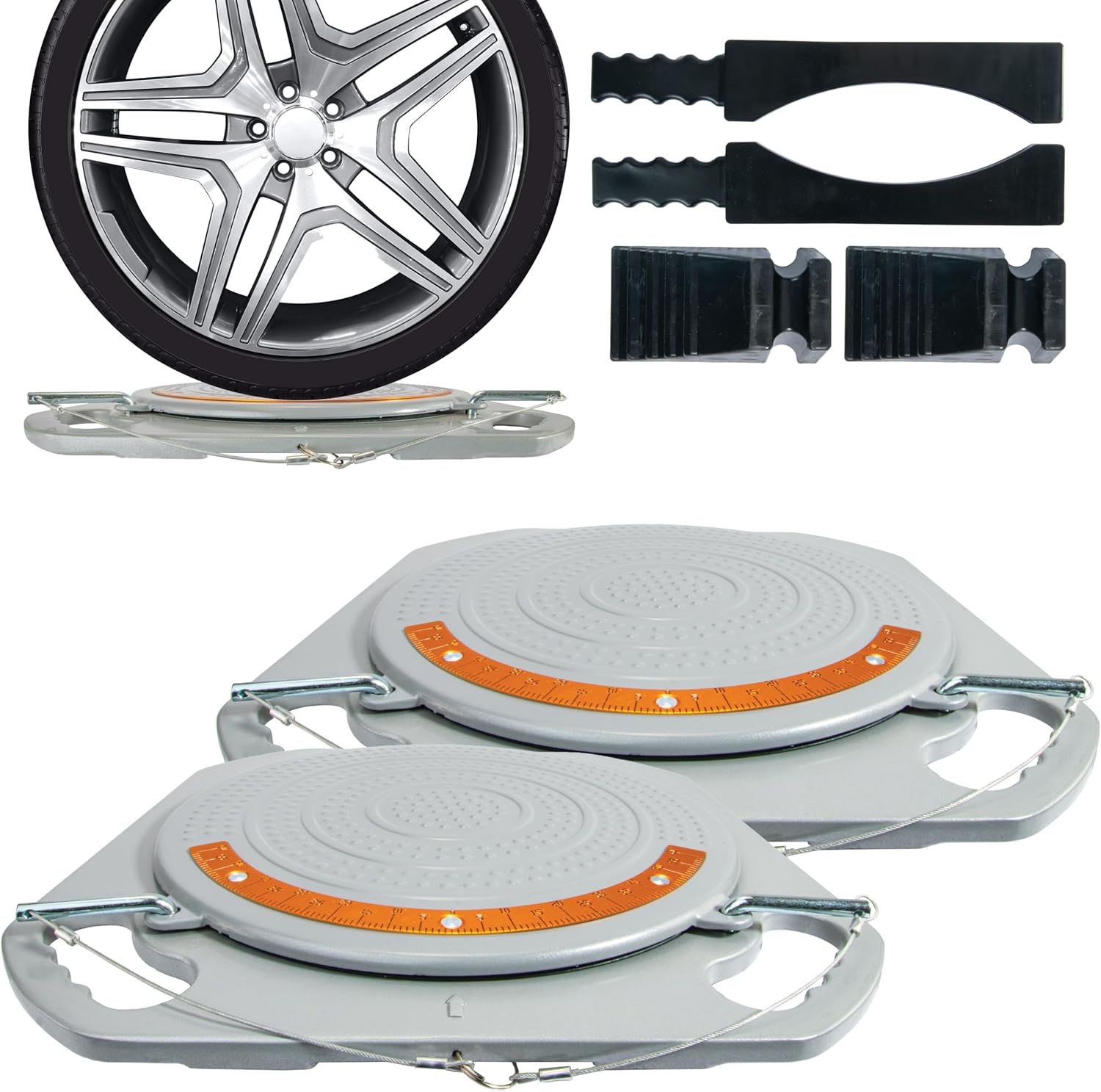 AUTOSOLO Low Profile Wheel Alignment Turn Plates - 4-Ton Capacity Per ...