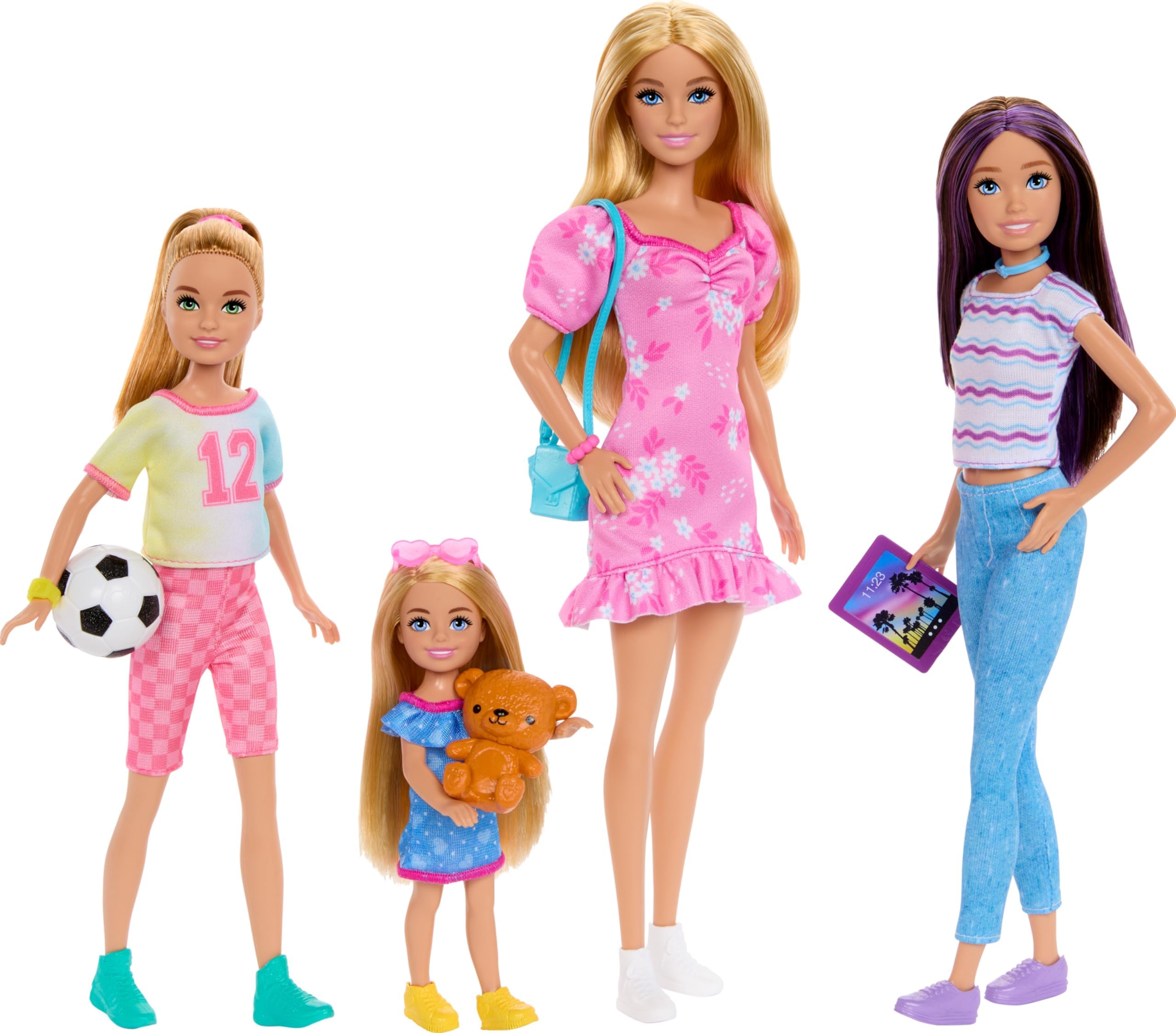 Barbie Mattel Family Doll Set with Clothes & Accessories, Includes ...