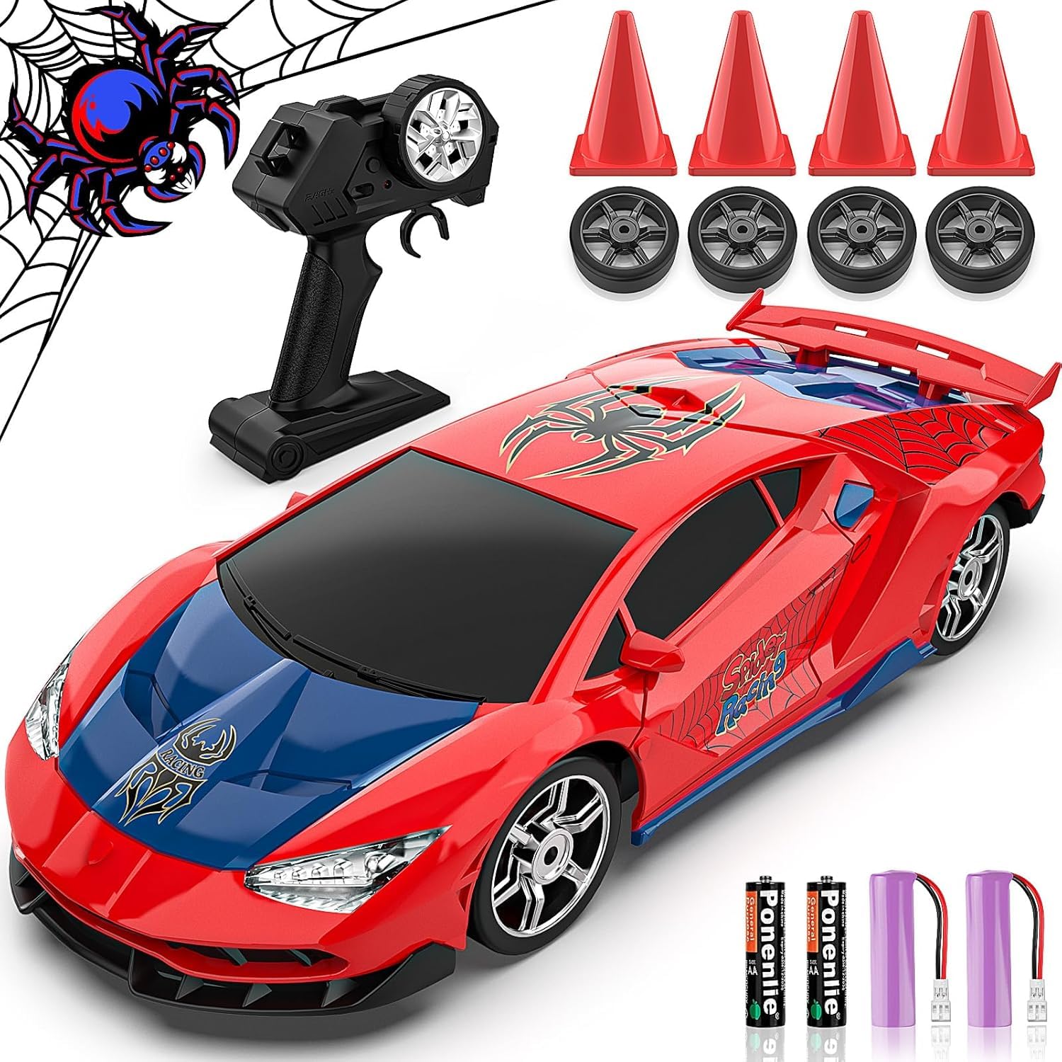 Amazon.com: FunnyHall Spider RC Drift Car, 1:24 Remote Control Car 2 ...