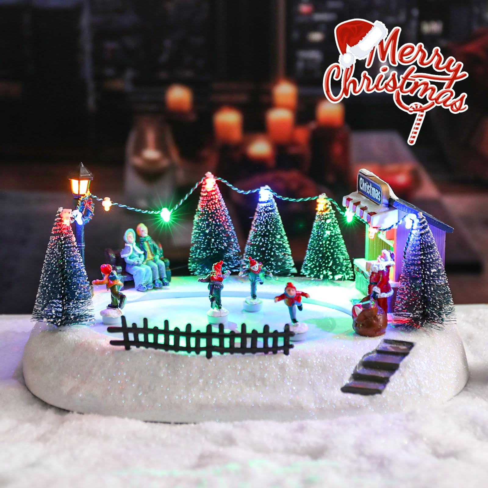 Amazon.com: Wonder Solar Christmas Village Houses - Musical Christmas ...