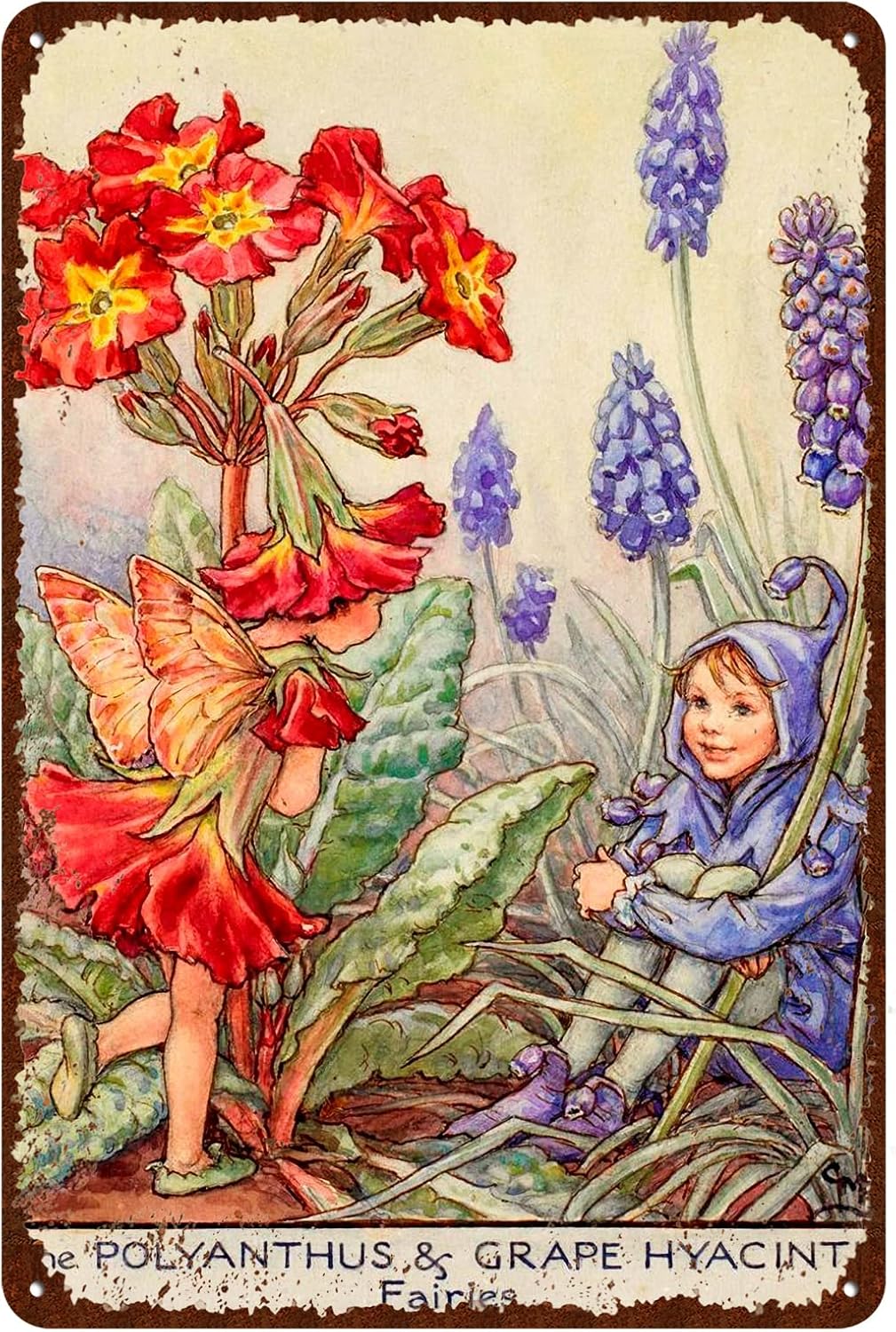 Flower Fairy Signs Vintage Metel Tin Signs Novelty Garden Signs Retro ...