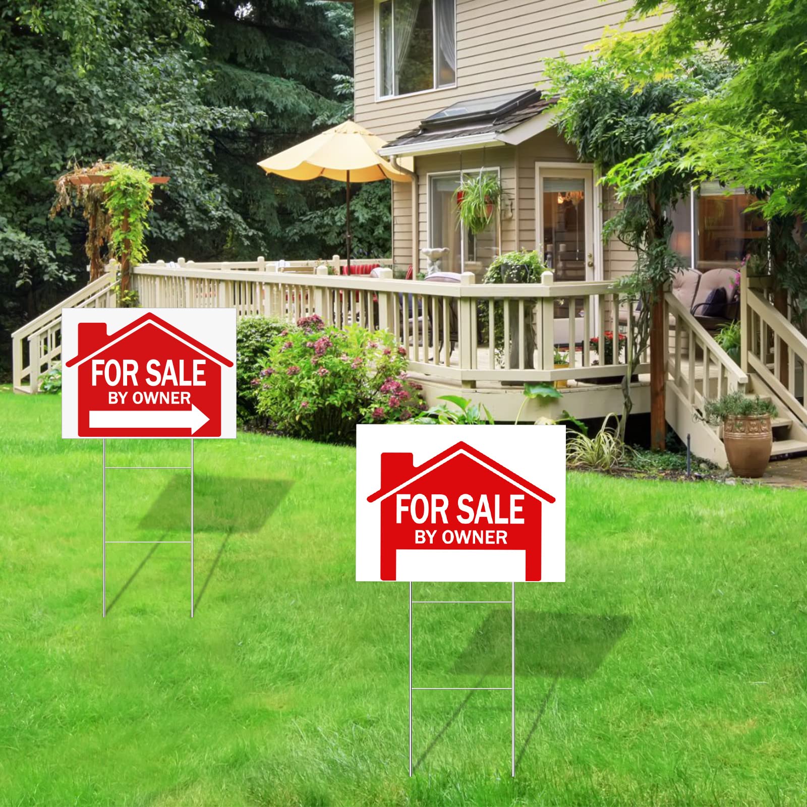 7 Pcs 24 x 18 Inch for Sale by Owner Sign Double Sided Open House Signs ...