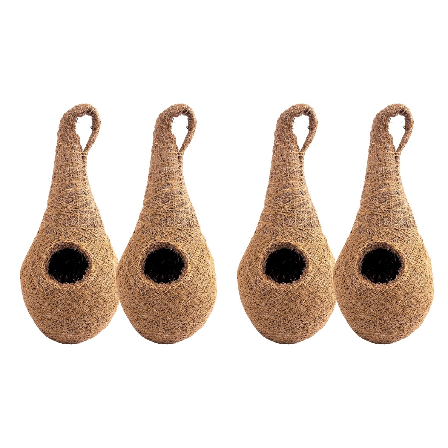 Handwoven Coir Bird Nest - Natural Hanging Birdhouse for Sparrows ...
