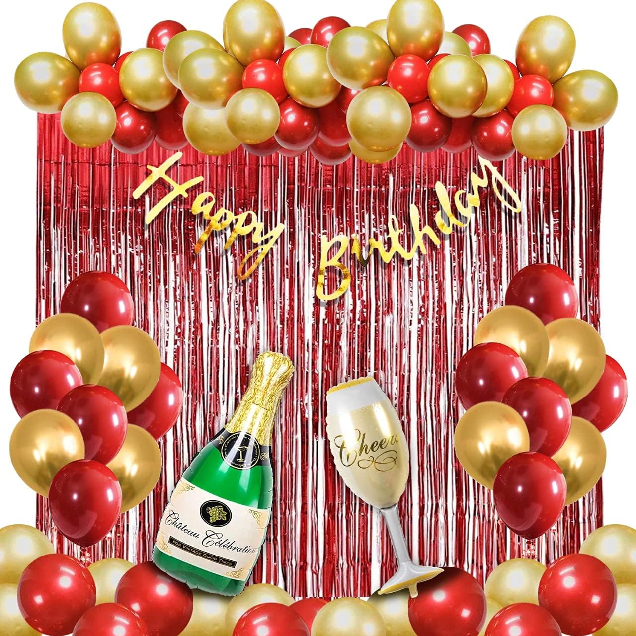 Party Propz Happy Birthday Decoration Items Multicolour Combo Of 46 Pcs ...