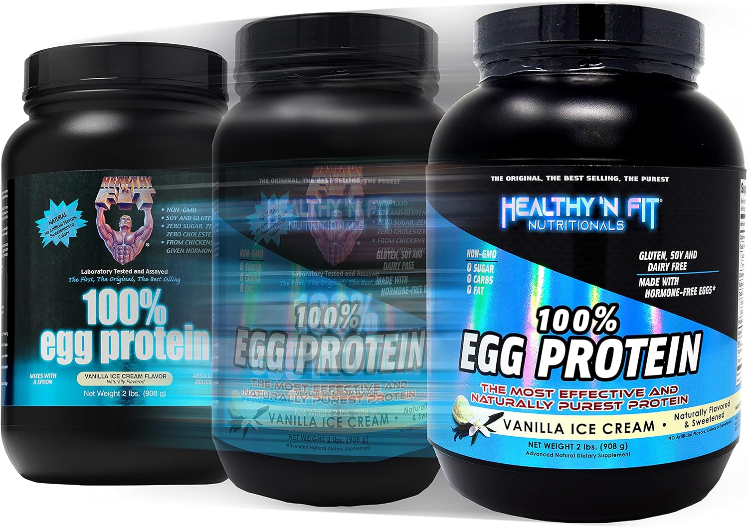 Healthy ‘n Fit 100% proteína de huevo 2 libras botella fresa, tina ...