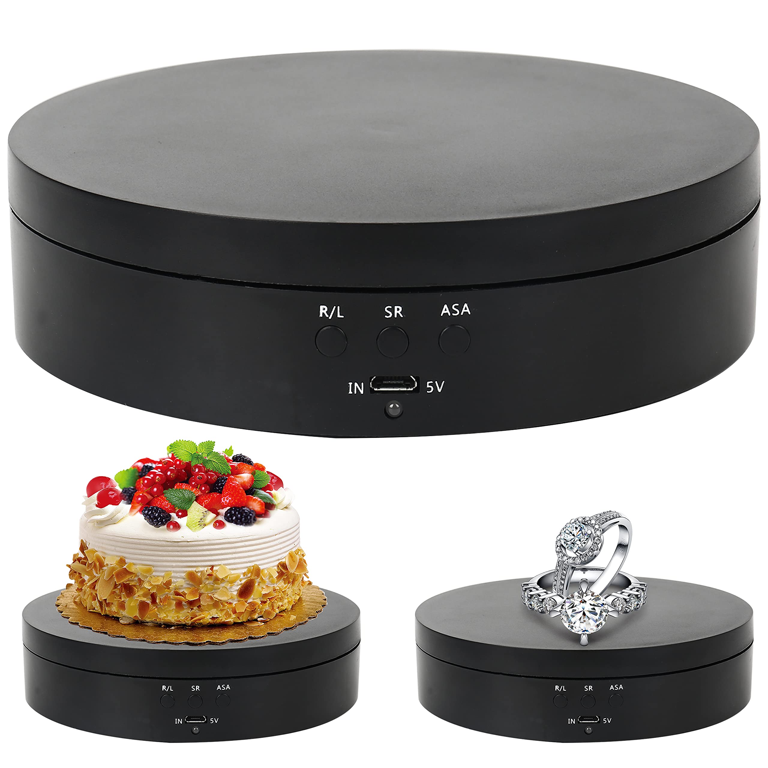 Buy WMLBK Electric Rotating Display Stand, 5.74inch 360 Degree Electric ...