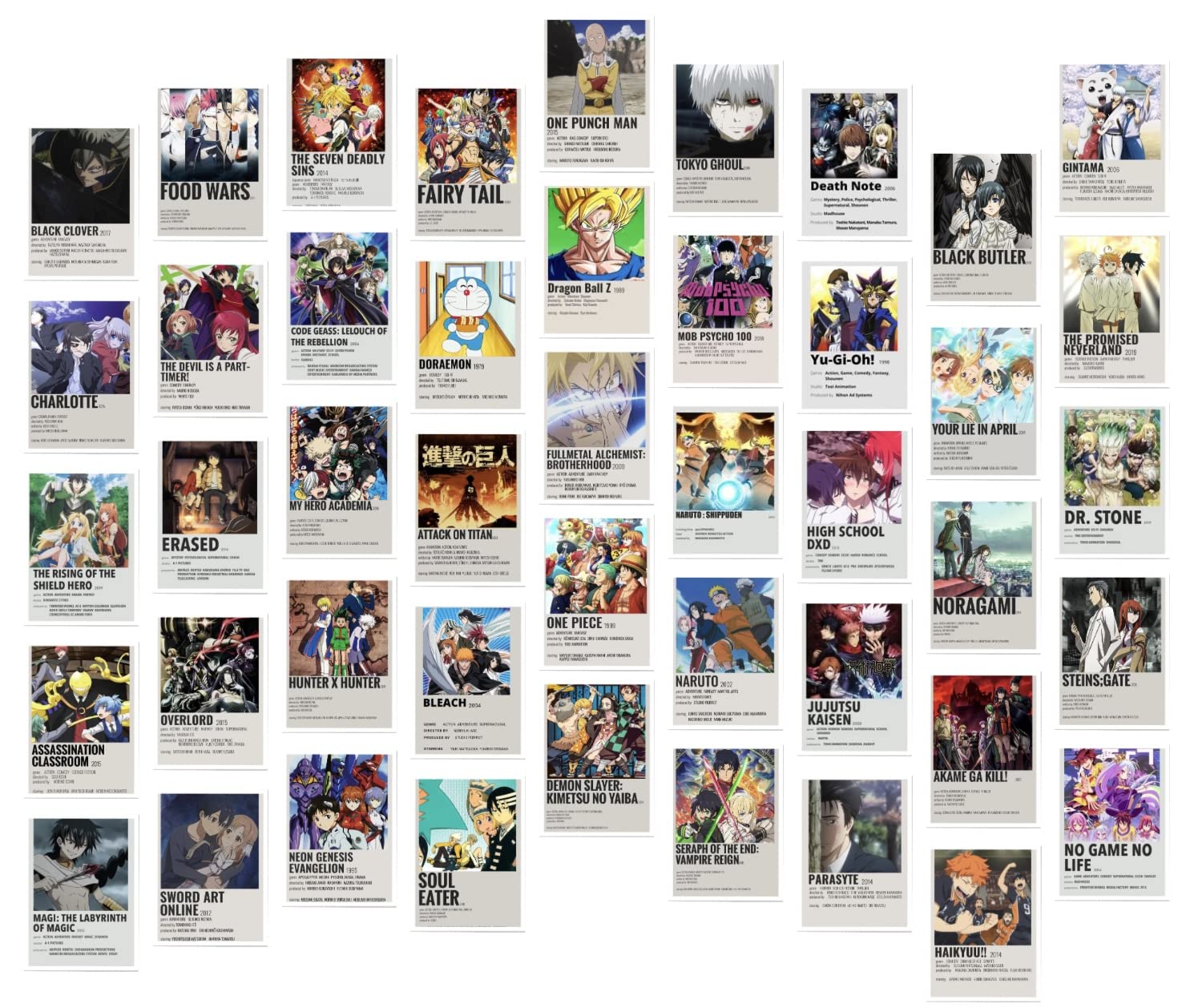 Buy Shelby s Pack of 50 Anime Series Aesthetic Wall s Collage (4 x 6 ...