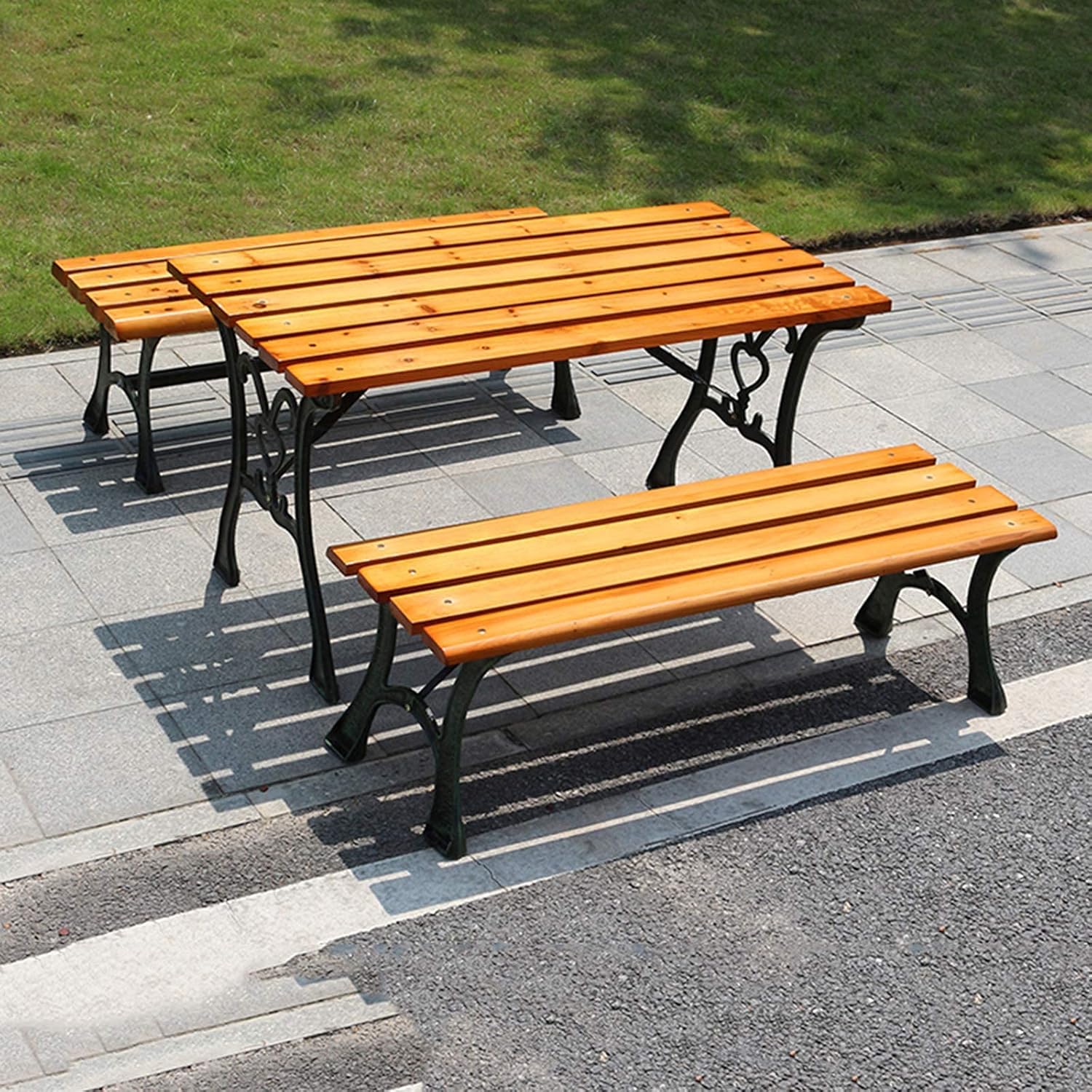 MYUYEE 2-3 Person Outdoor Terrace Garden Benches Heavy-Duty backrest ...
