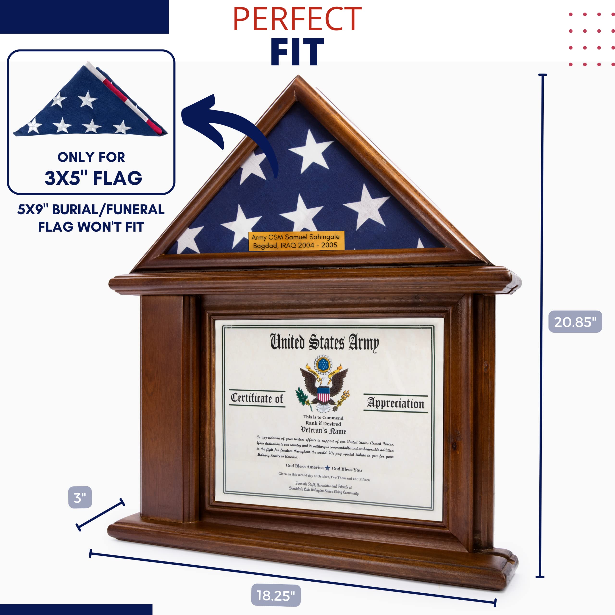 Flag And Certificate Display Frame Carnegy Avenue Quincy Flag And