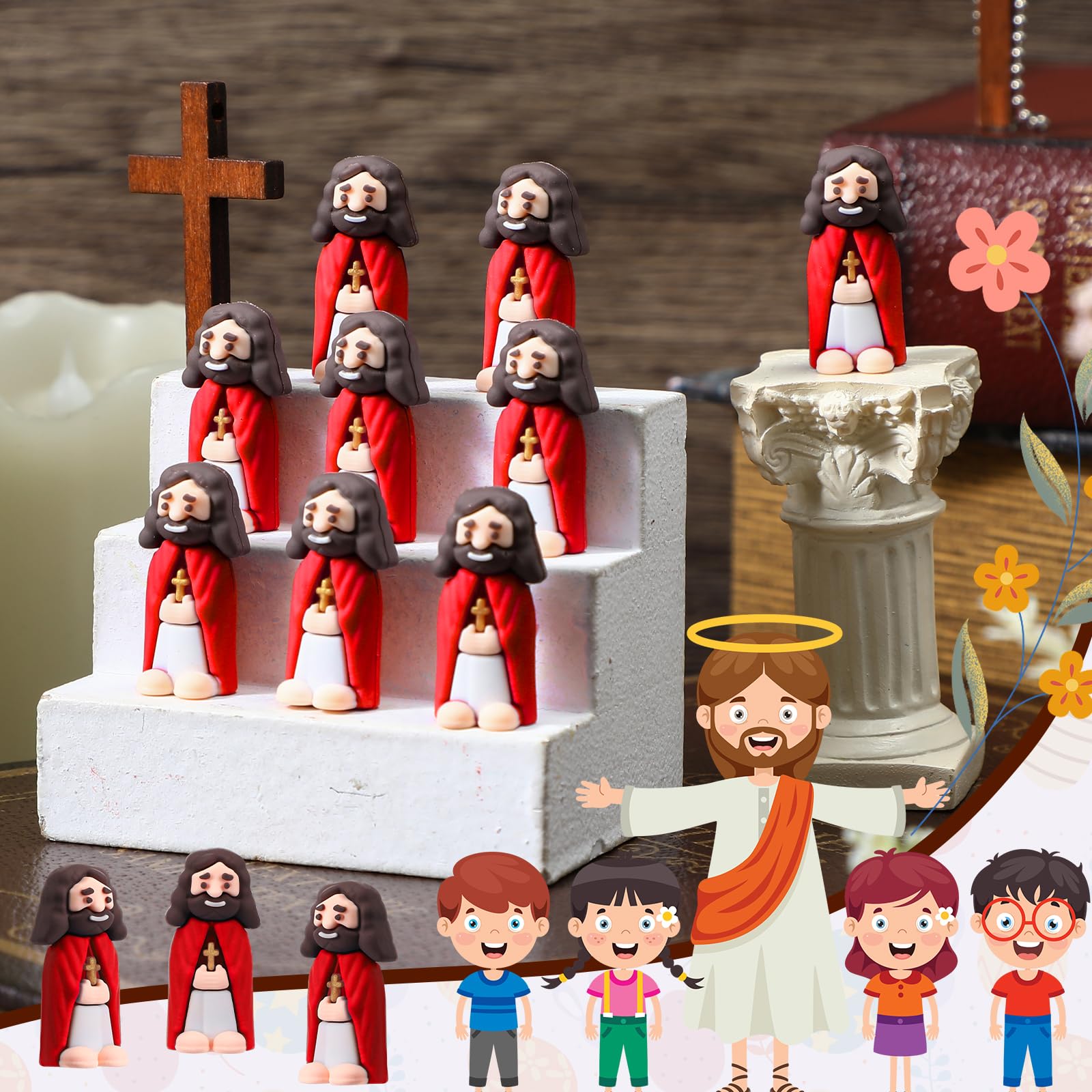 Snapklik.com : Bememo 50 Pcs Mini Jesus Figurines Toys Original Design ...
