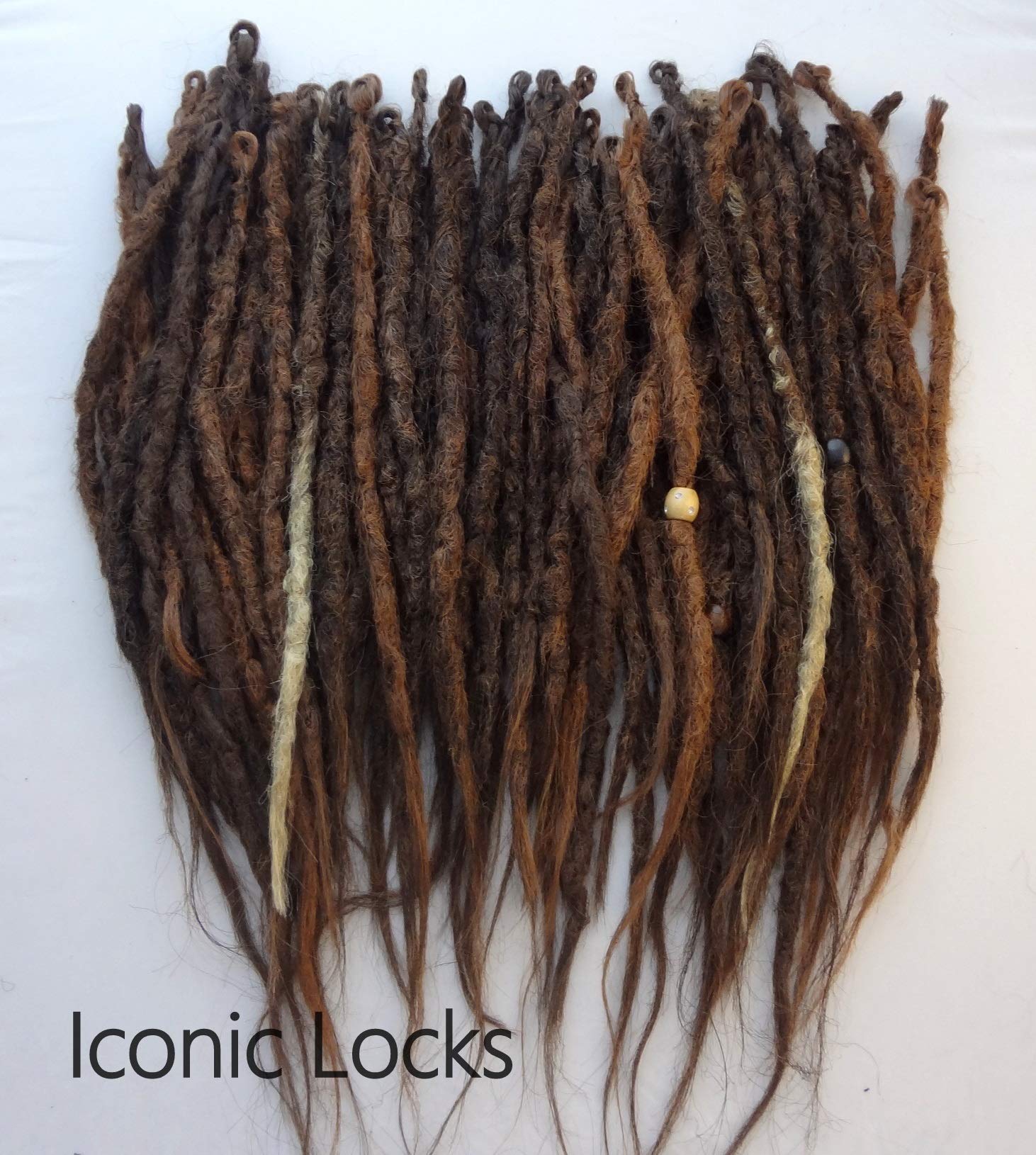 Buy Iconic Locks 10 pcs. Brown Auburn Mix Custom Dreadlock Extensions ...