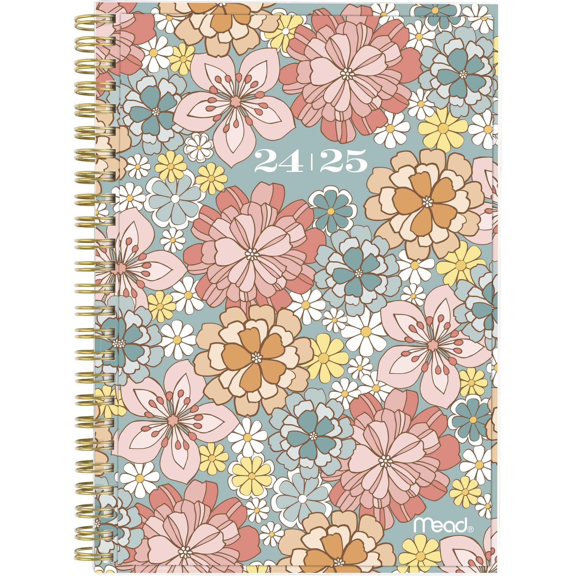 Mead Caprice Blue Floral Small Weekly/Monthly academic planner w/CYO ...