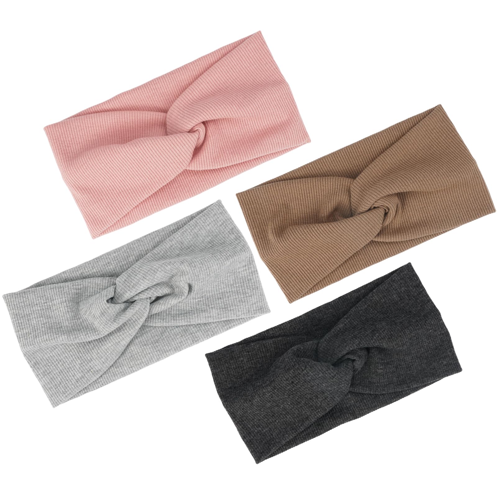 Cotton Headband Elastic for Autumn Winter Pack of 4 One Size for Women ...