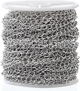 Amazon.com: CleverDelights Curb Chain Spool - 3.5x5.5mm Link - Platinum ...