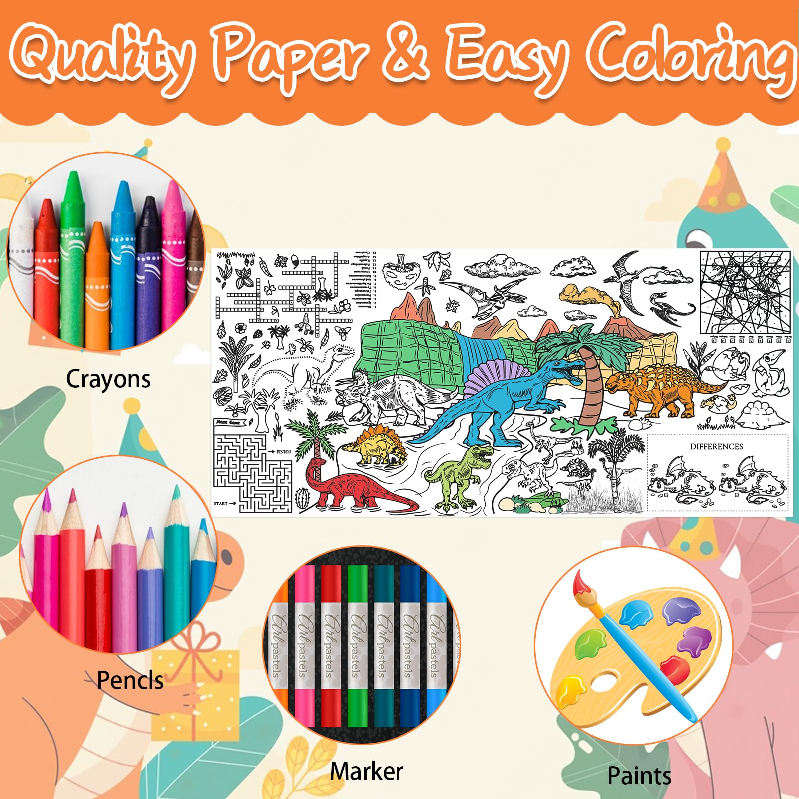 Snapklik.com : Dinosaur Giant Coloring Poster, 72 X 30 Inches Large ...