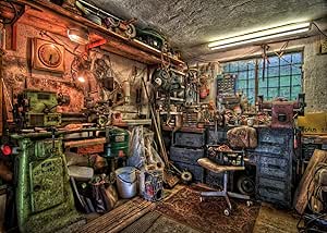 Amazon.com: BELECO 5x3ft Fabric Vintage Garage Workshop Backdrop Grunge ...