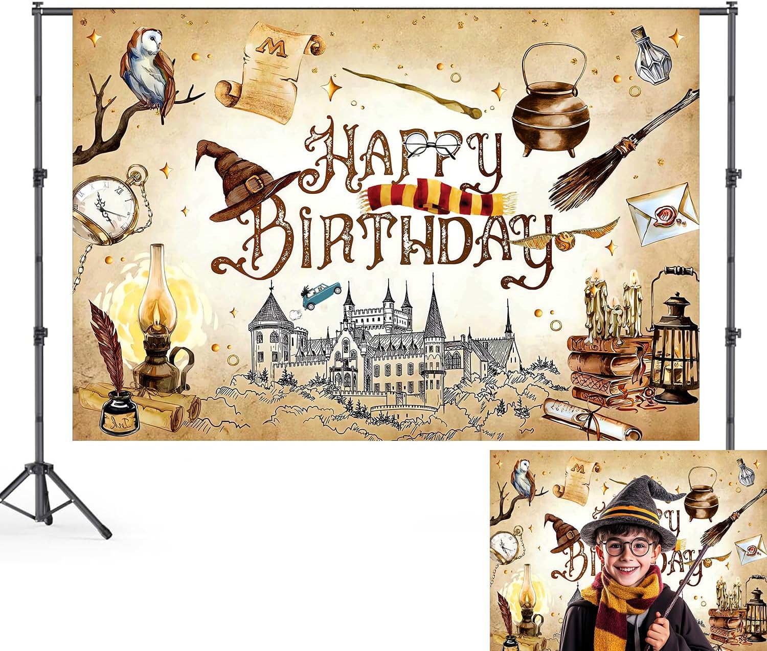 Amazon.com : LATETOMT 7x5ft Wizard Backdrop Magical Castle Backdrop ...