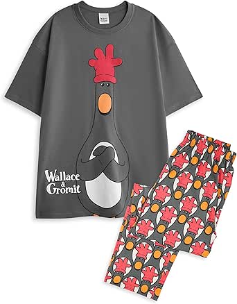 Vanilla Underground Wallace and Gromit Mens 2 Piece Pajama Set | Adults ...