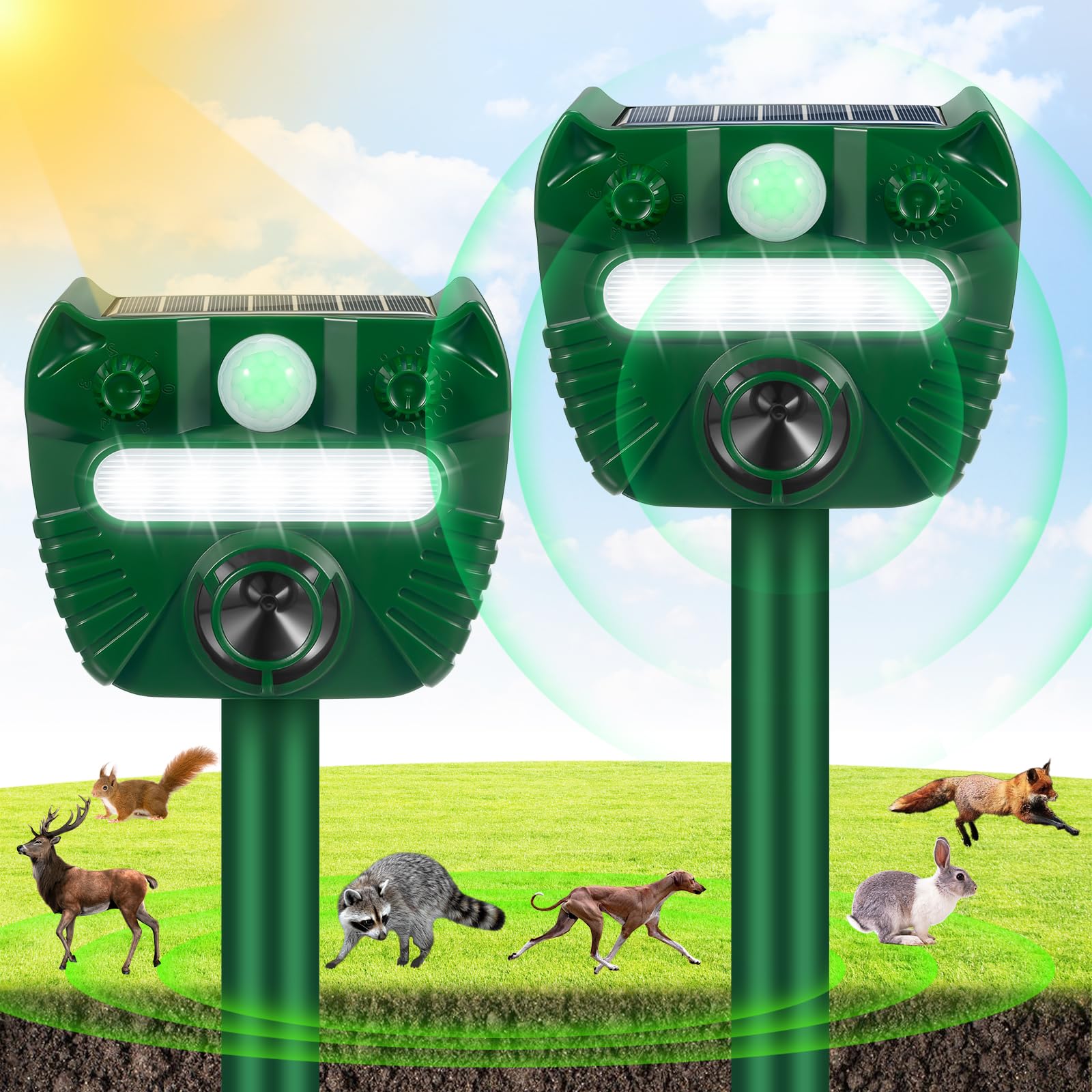 Amazon.com: Ultrasonic Animal Repellent Outdoor Solar Animal Repeller ...