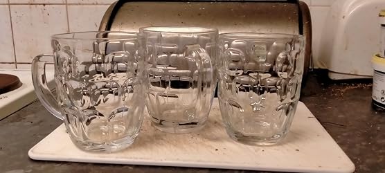 Traditional Glass Pint Tankards CE - Set of 2 | Also known as Dimpled ...