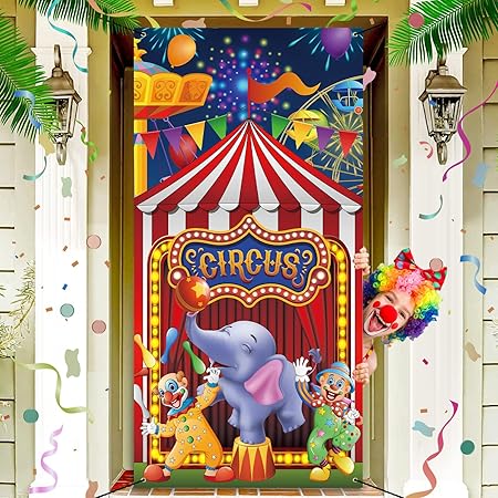 Amazon.com: GYA 3x6ft Carnival Circus Door Cover Banner Clown Game ...