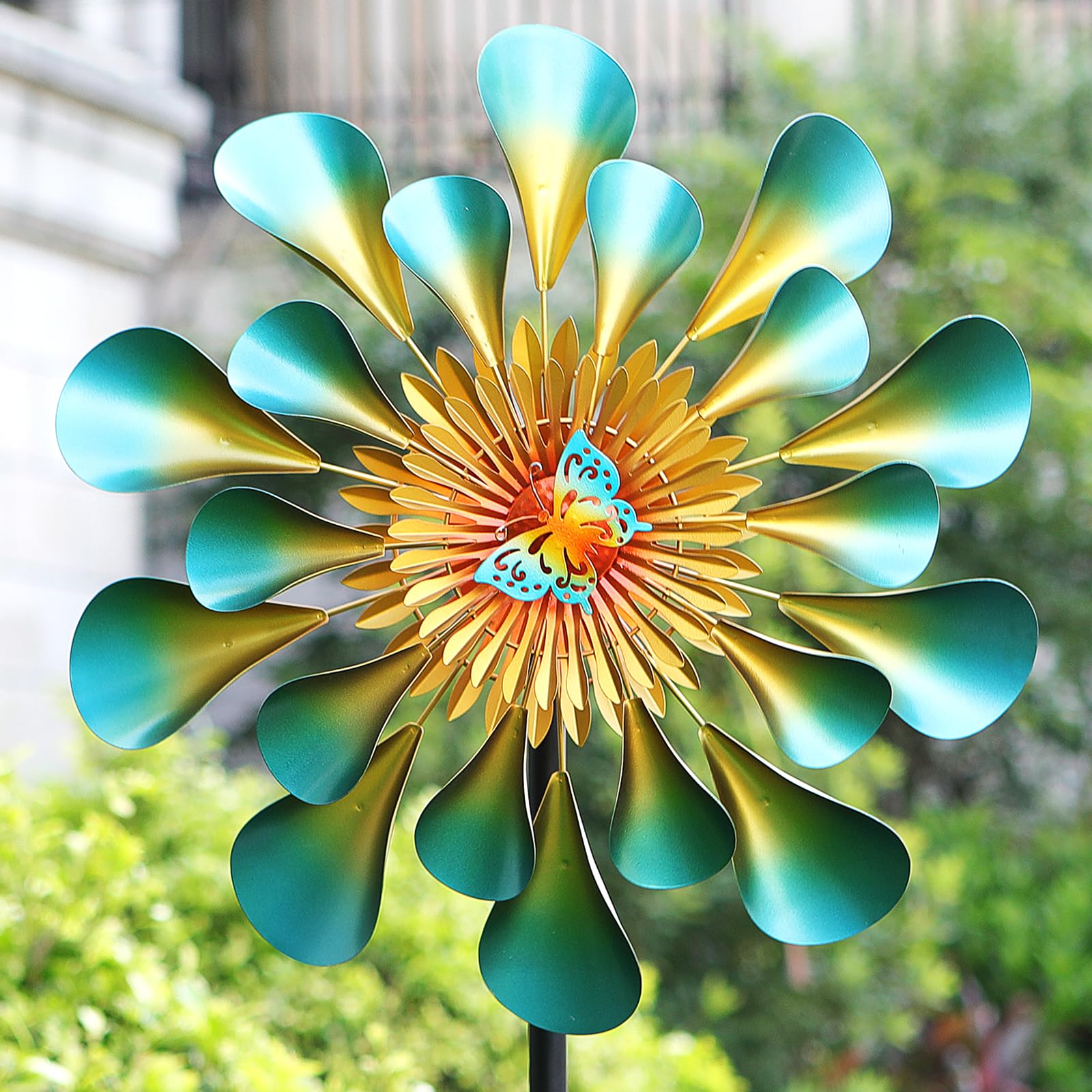 Wind Spinners Outdoor Metal Large, Wind Sculptures Pinwheels, Garden ...