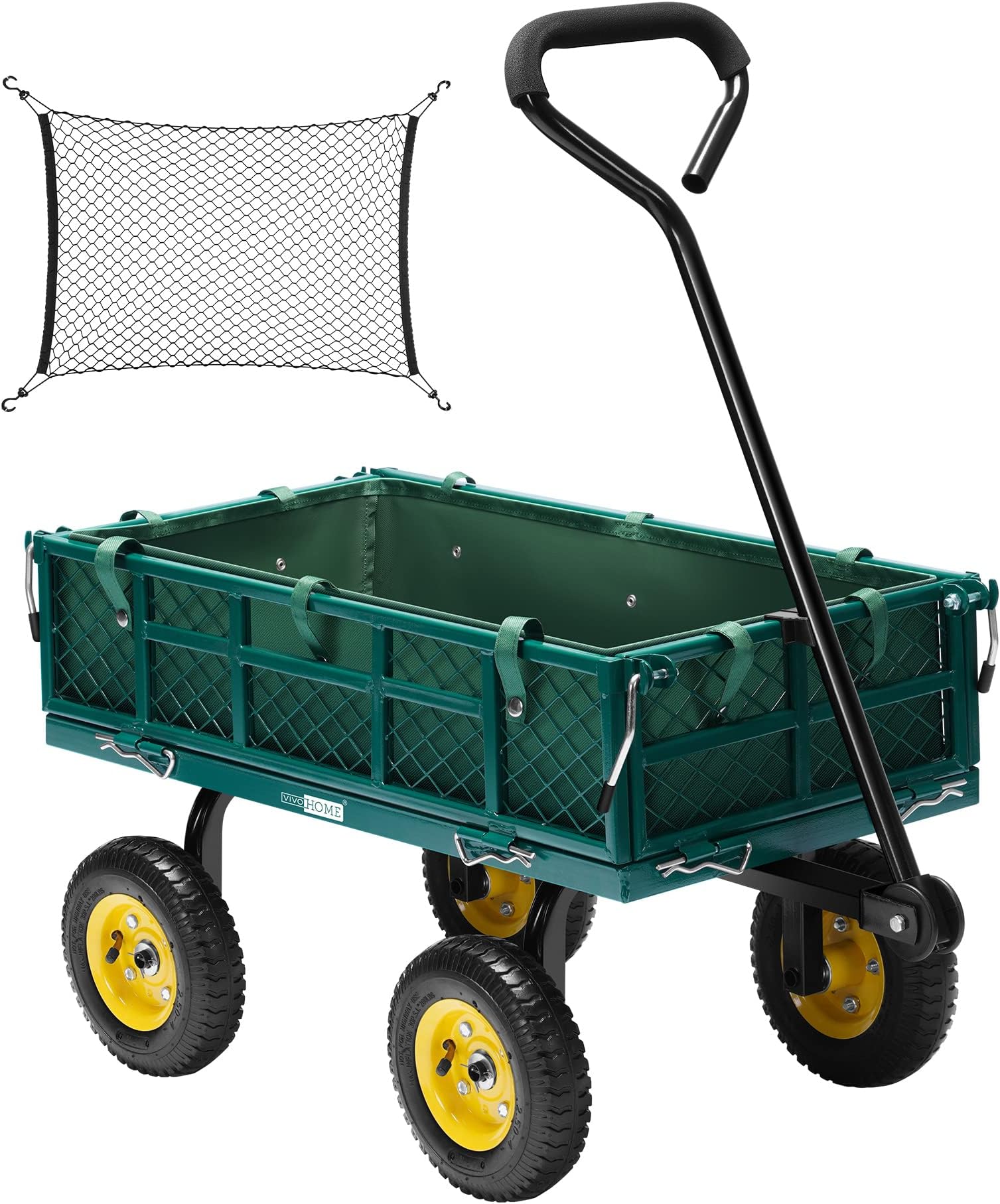 Amazon.com: VIVOHOME Heavy Duty 880 Lbs Capacity Mesh Steel Garden Cart ...